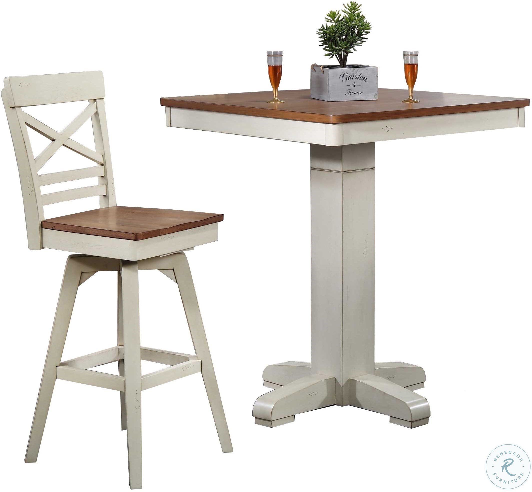 Choices Antique White Pub Table | HomeGalleryStores.com | 0736-20-T-ADPB