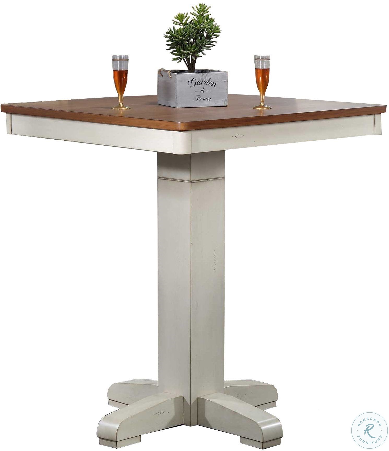Choices Antique White Pub Table | HomeGalleryStores.com | 0736-20-T-ADPB