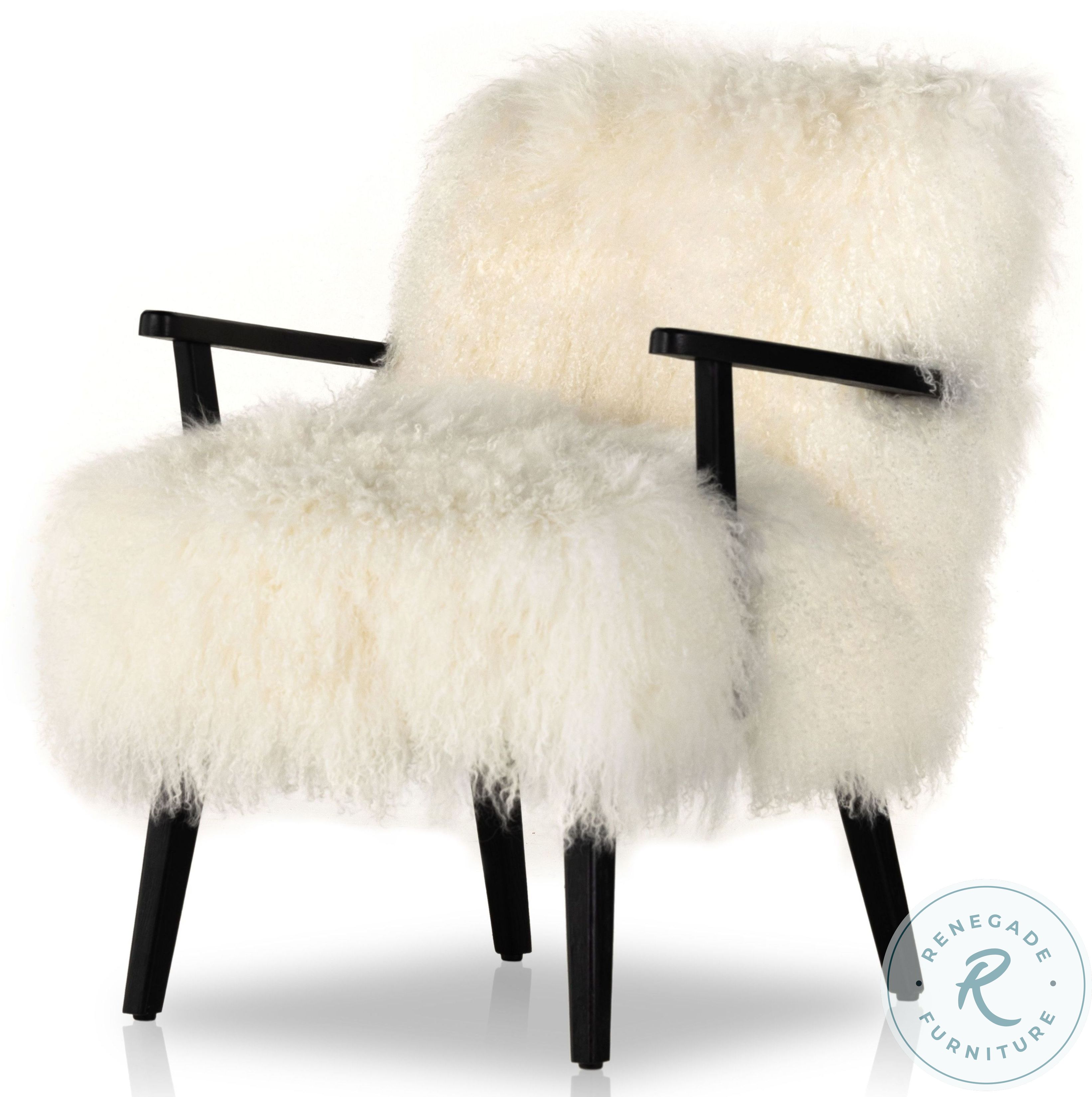 Ashland Mongolia Cream Fur Arm Chair from Four Hands | Coleman Furniture