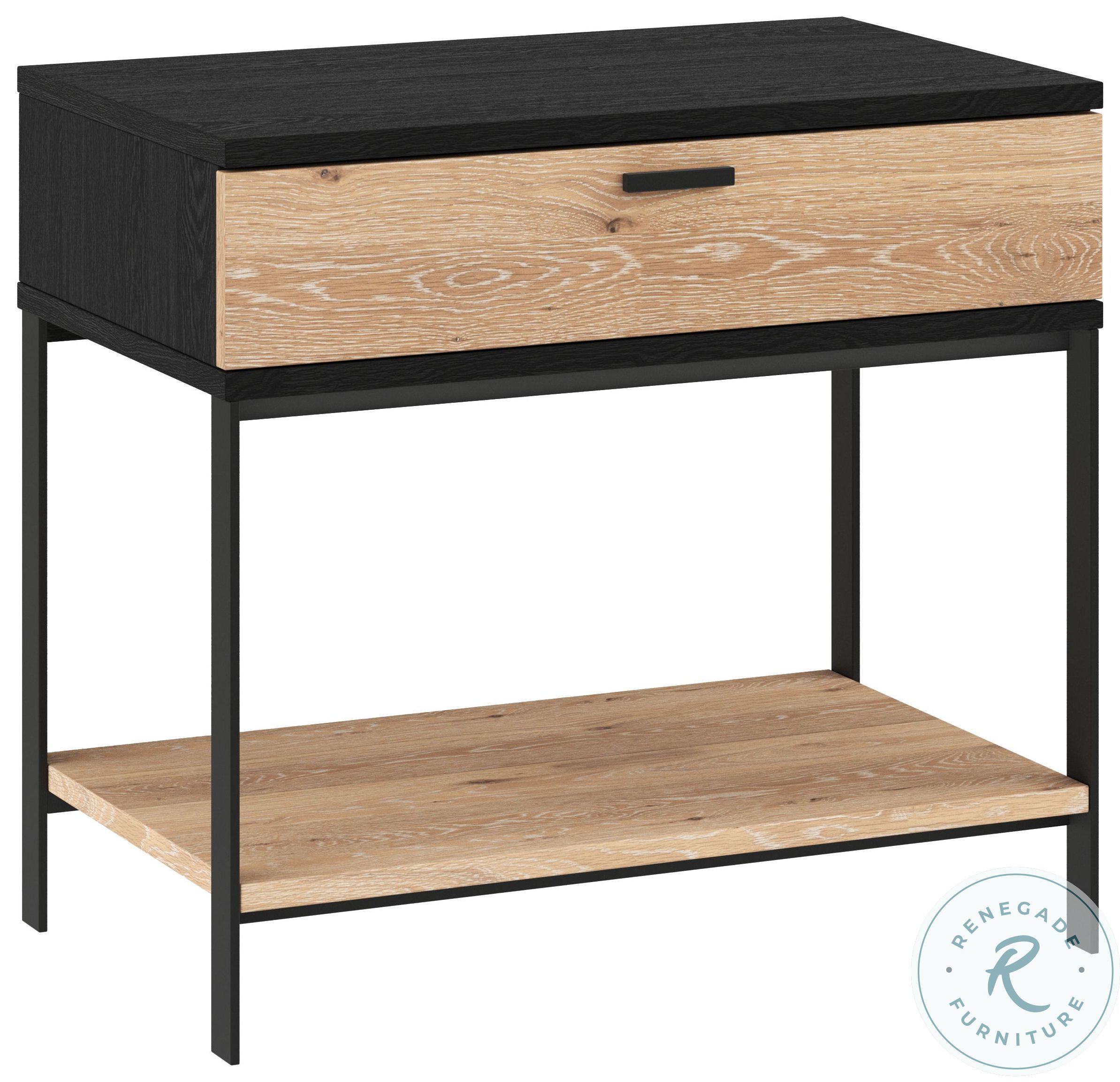 Rosso Brown And Matte Black Nightstand From Sunpan | Coleman Furniture