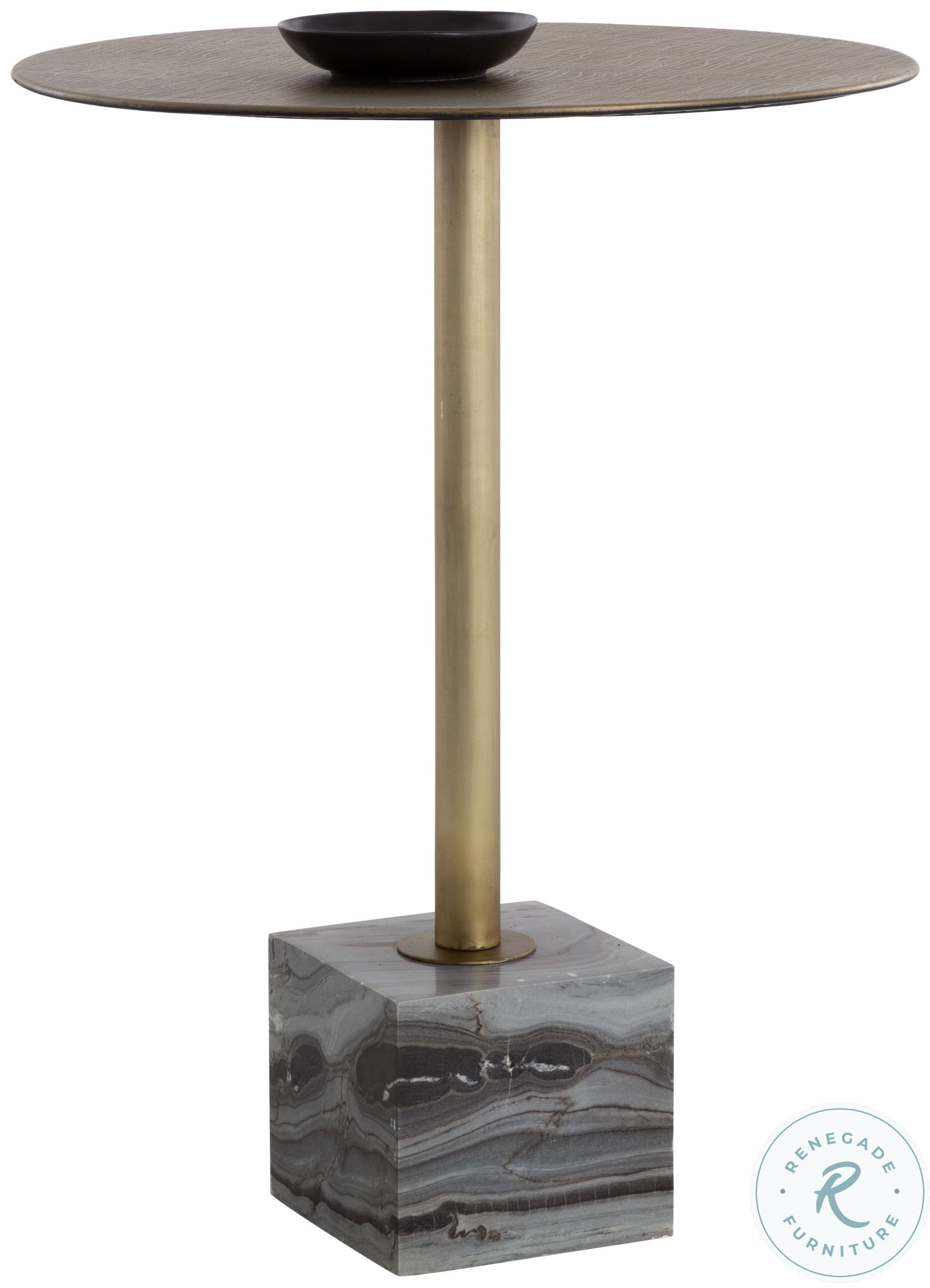 Kata Antique Brass And Gray Bar Table From Sunpan | Coleman Furniture