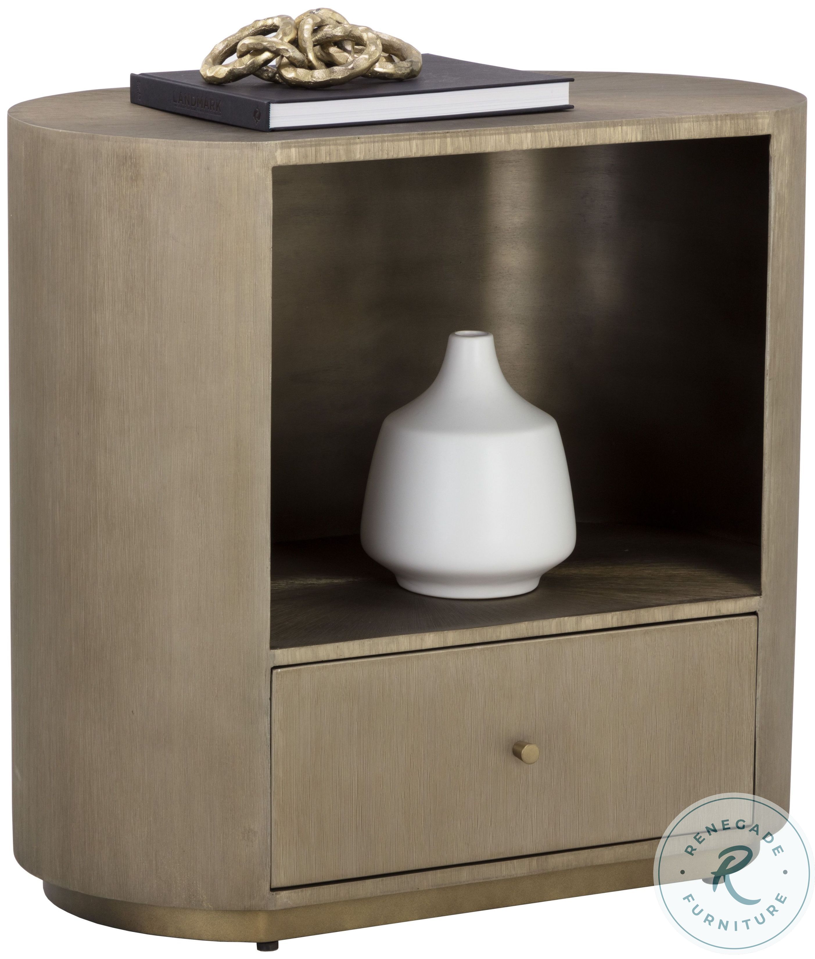 Siena Antique Brass Nightstand From Sunpan | Coleman Furniture