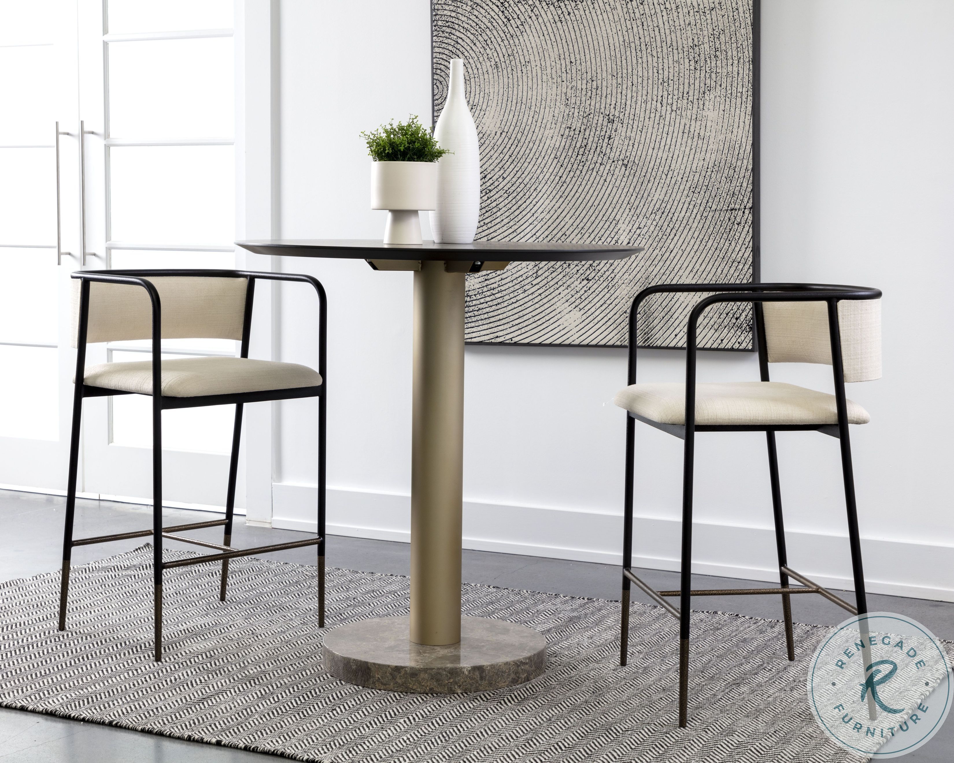 Brenan Zenith Alabaster Counter Height Stool From Sunpan | Coleman ...