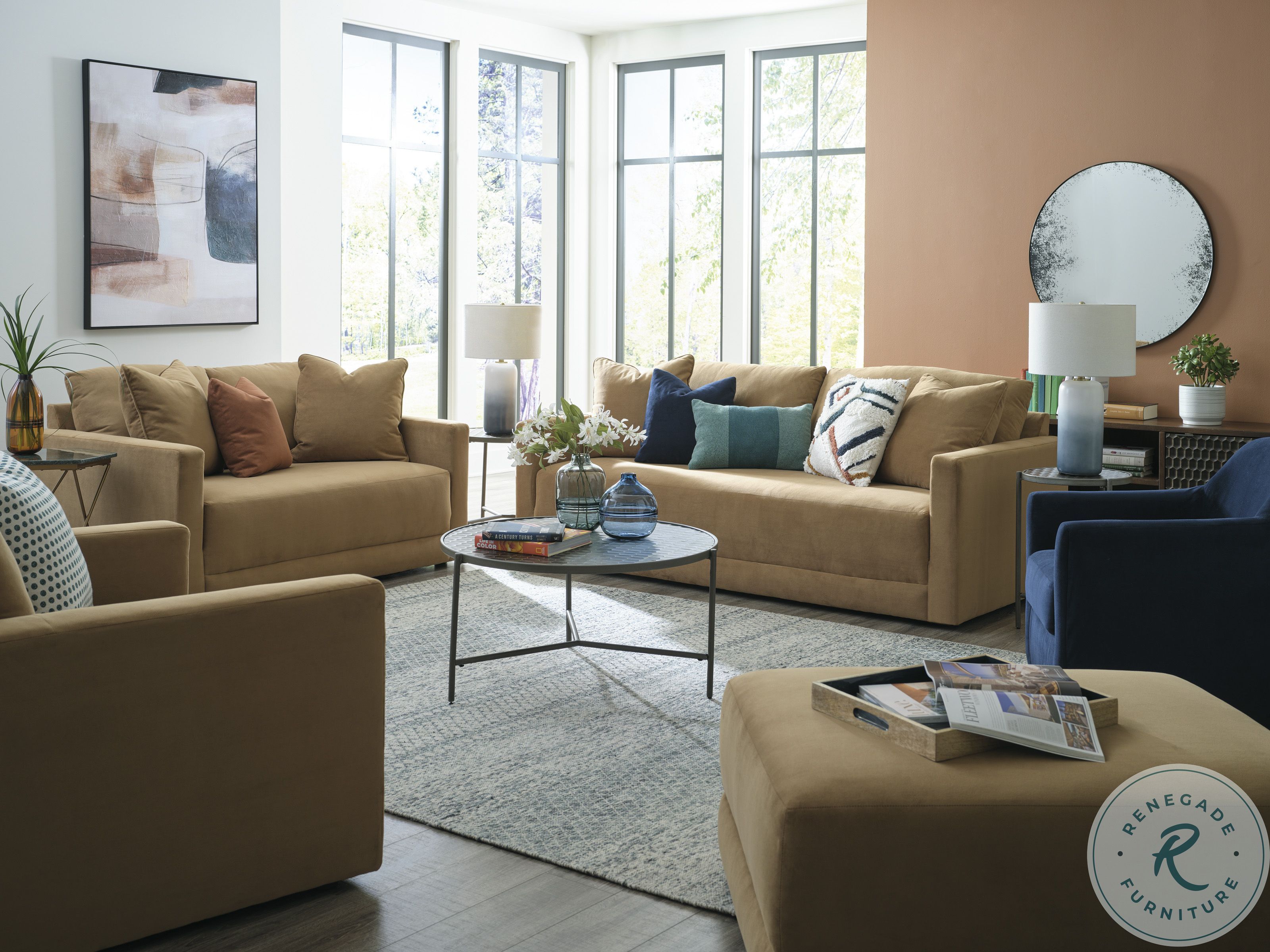 Doraley Brown And Grey Round Cocktail Table From Ashley Furniture ...