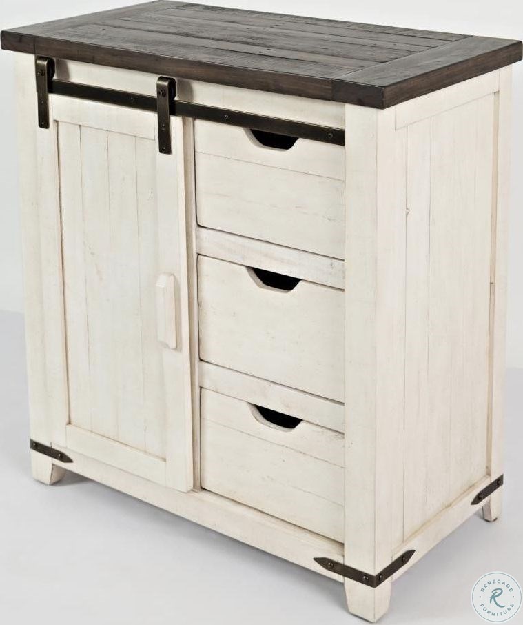 Madison County Vintage White 32" Barn Door Accent Cabinet ...