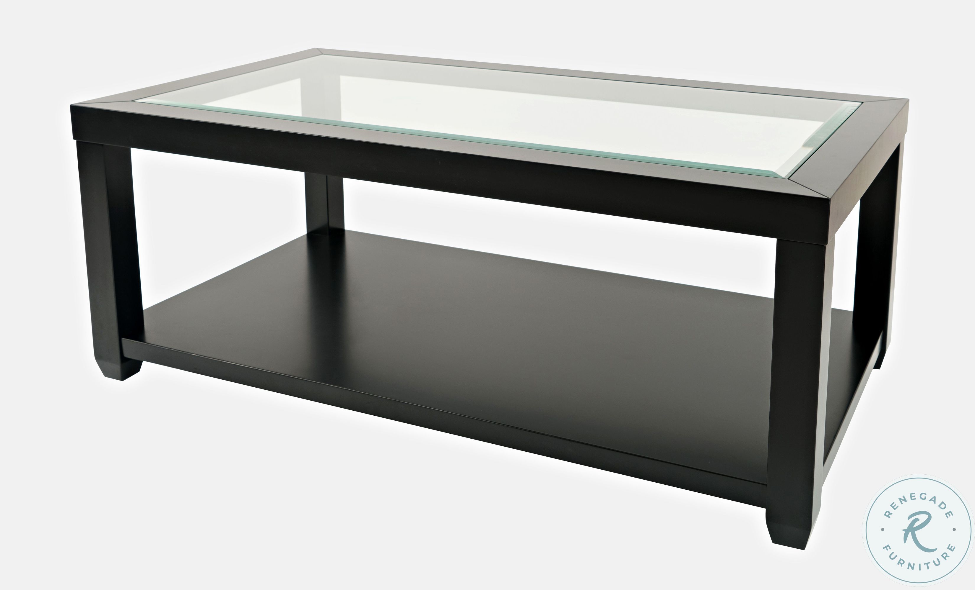 Urban Icon Black Glass Inlay Rectangular Cocktail Table ...
