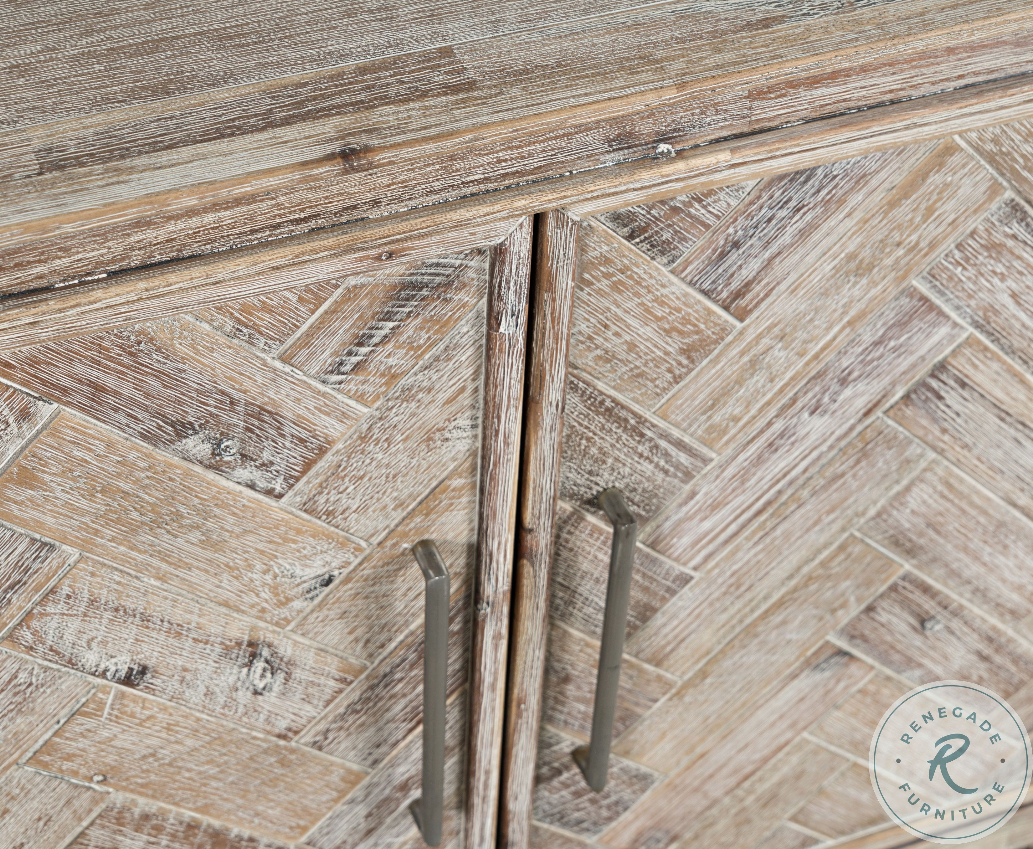 Gramercy Distressed Grey Wash Chevron Two Door Accent Chest ...