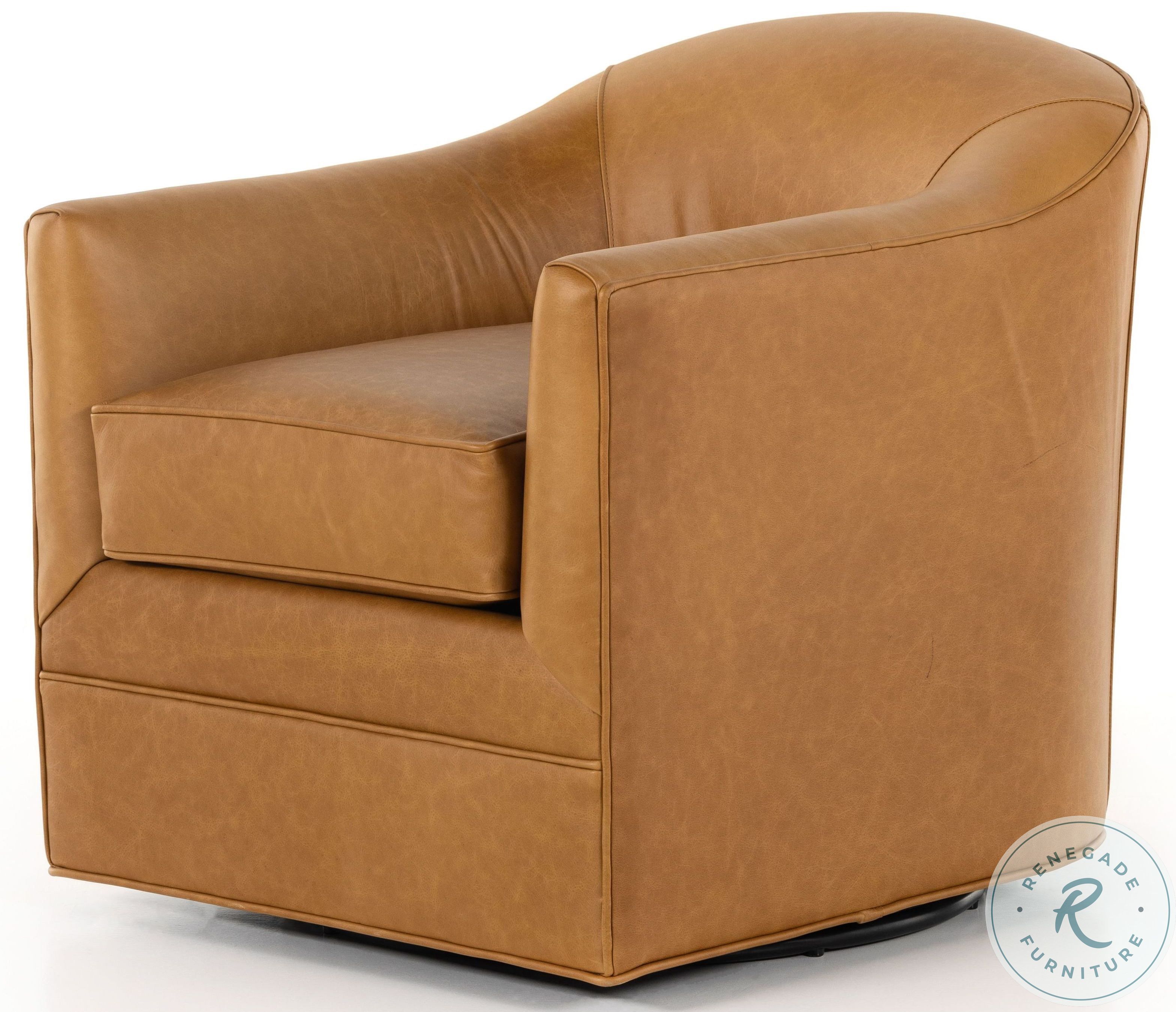 Quinton Ontario Camel Leather Swivel Chair from Four Hands | Coleman ...