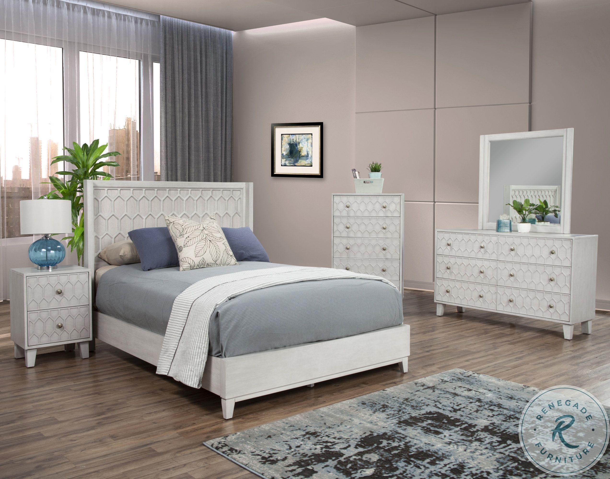 Denver Gray Cal. King Panel Bed From Alpine | Home Gallery Stores
