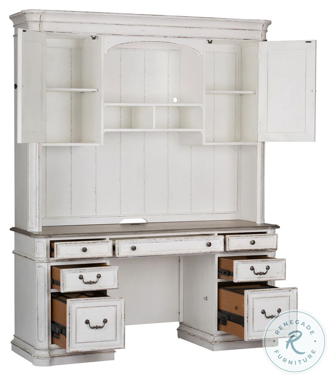 Magnolia Manor Antique White Complete Desk Set | HomeGalleryStores.com ...