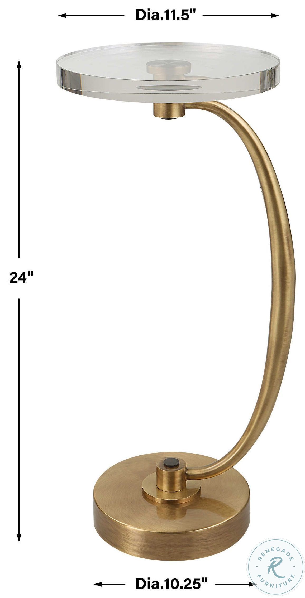 Waveney Brass Drink Table From Uttermost | Home Gallery Stores