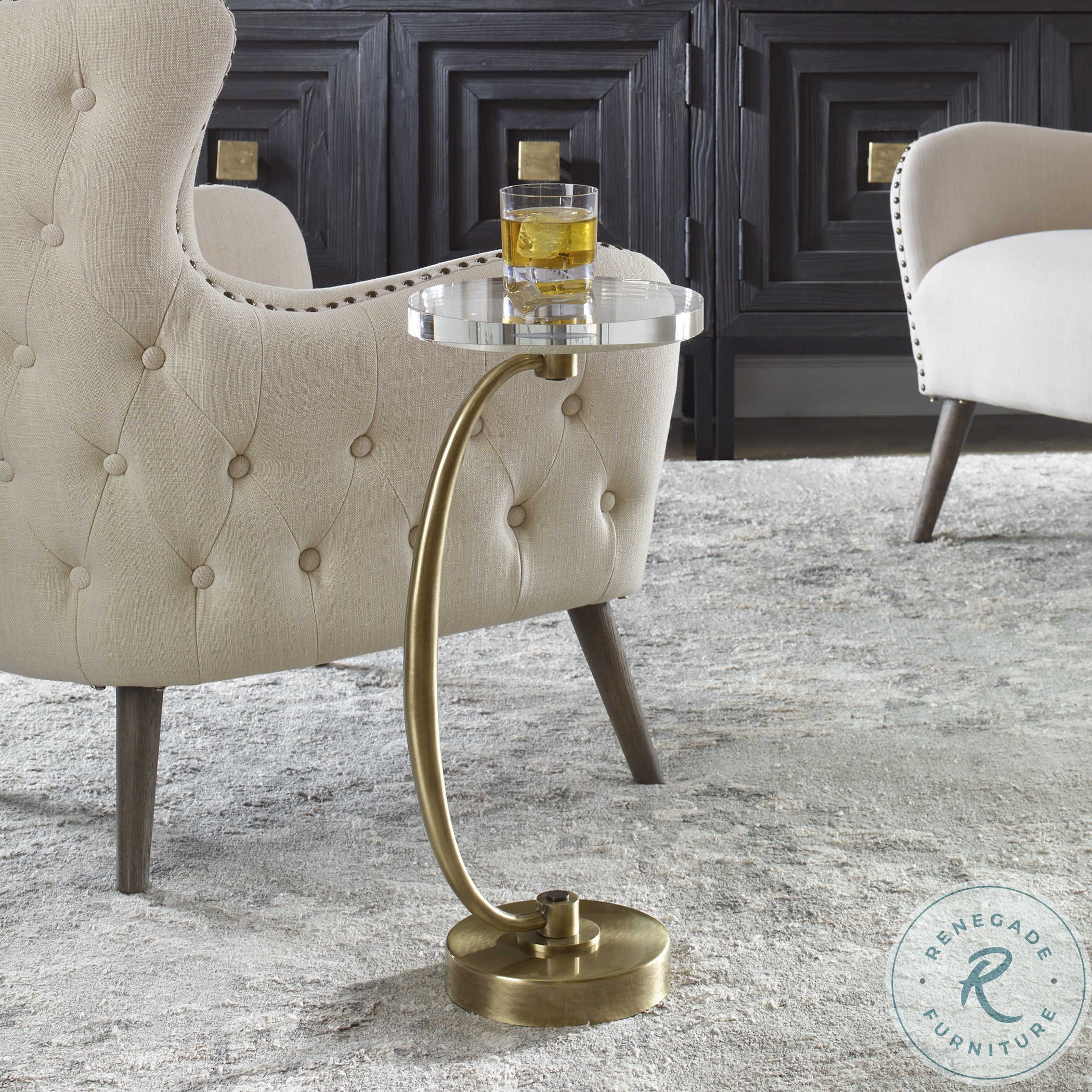 Waveney Brass Drink Table From Uttermost | Home Gallery Stores