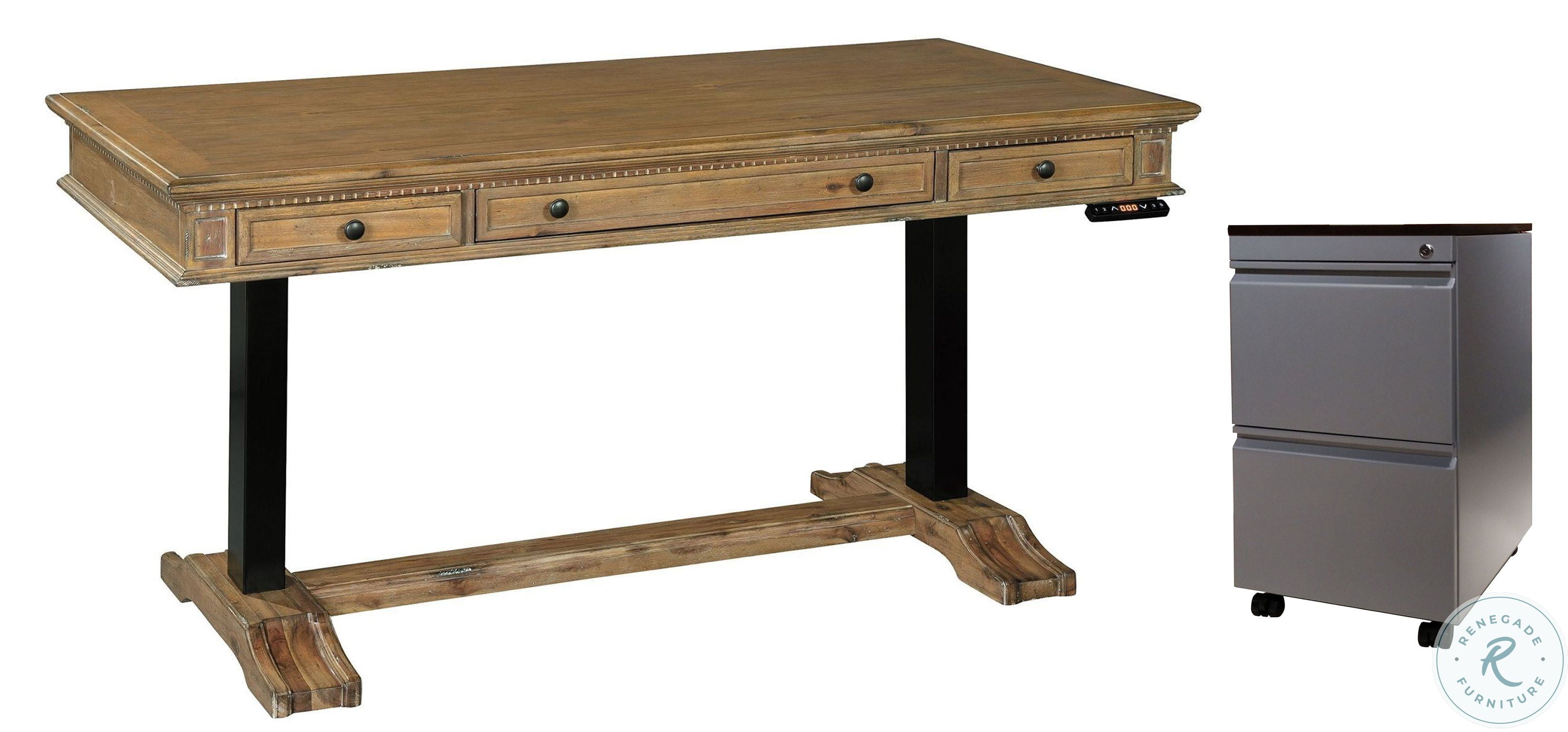 Wellington Brown And Black Hall Lift Desk | HomeGalleryStores.com | 27972