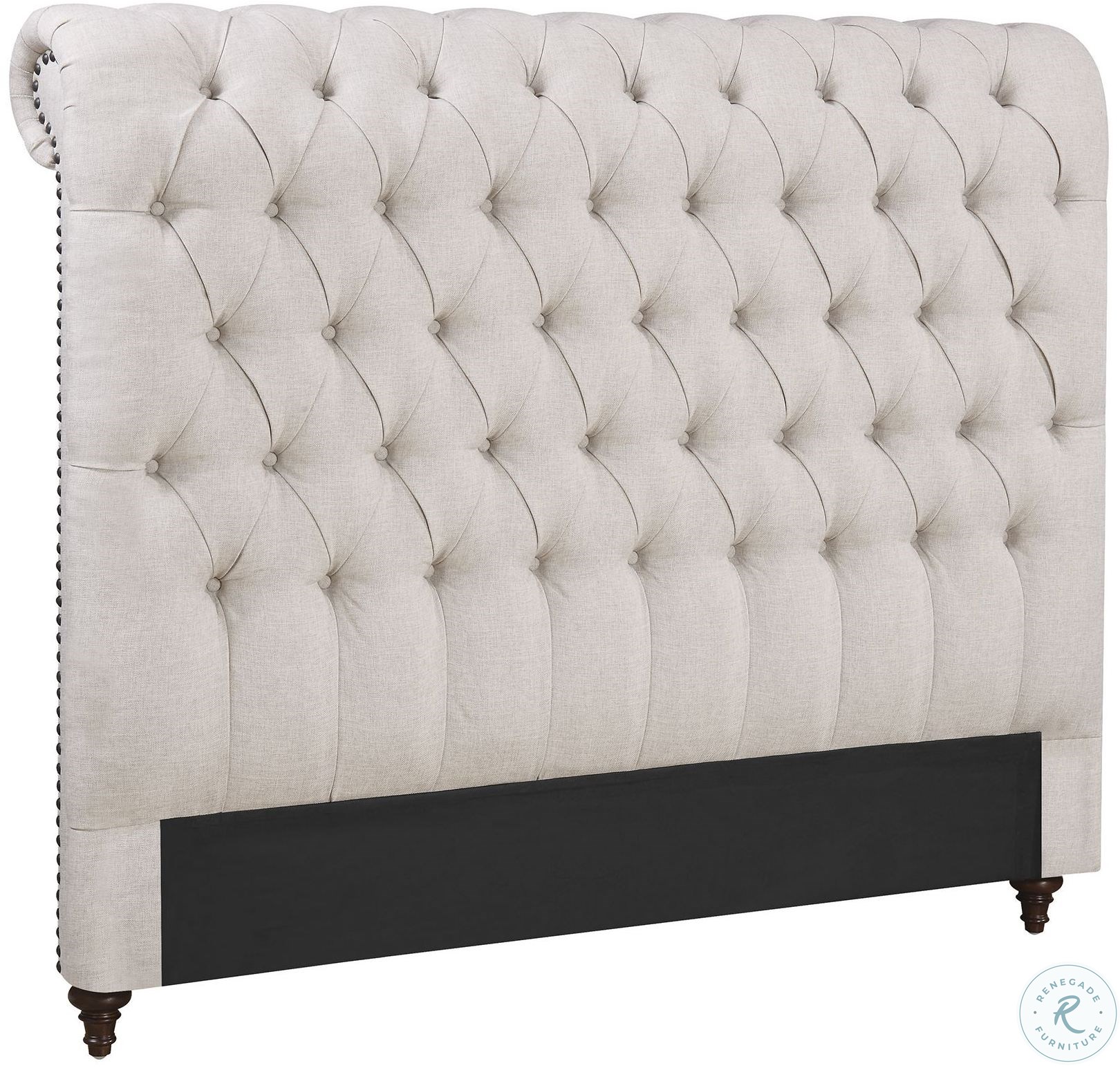 Devon Beige Queen Panel Upholstered Bed | HomeGalleryStores.com | 300525Q