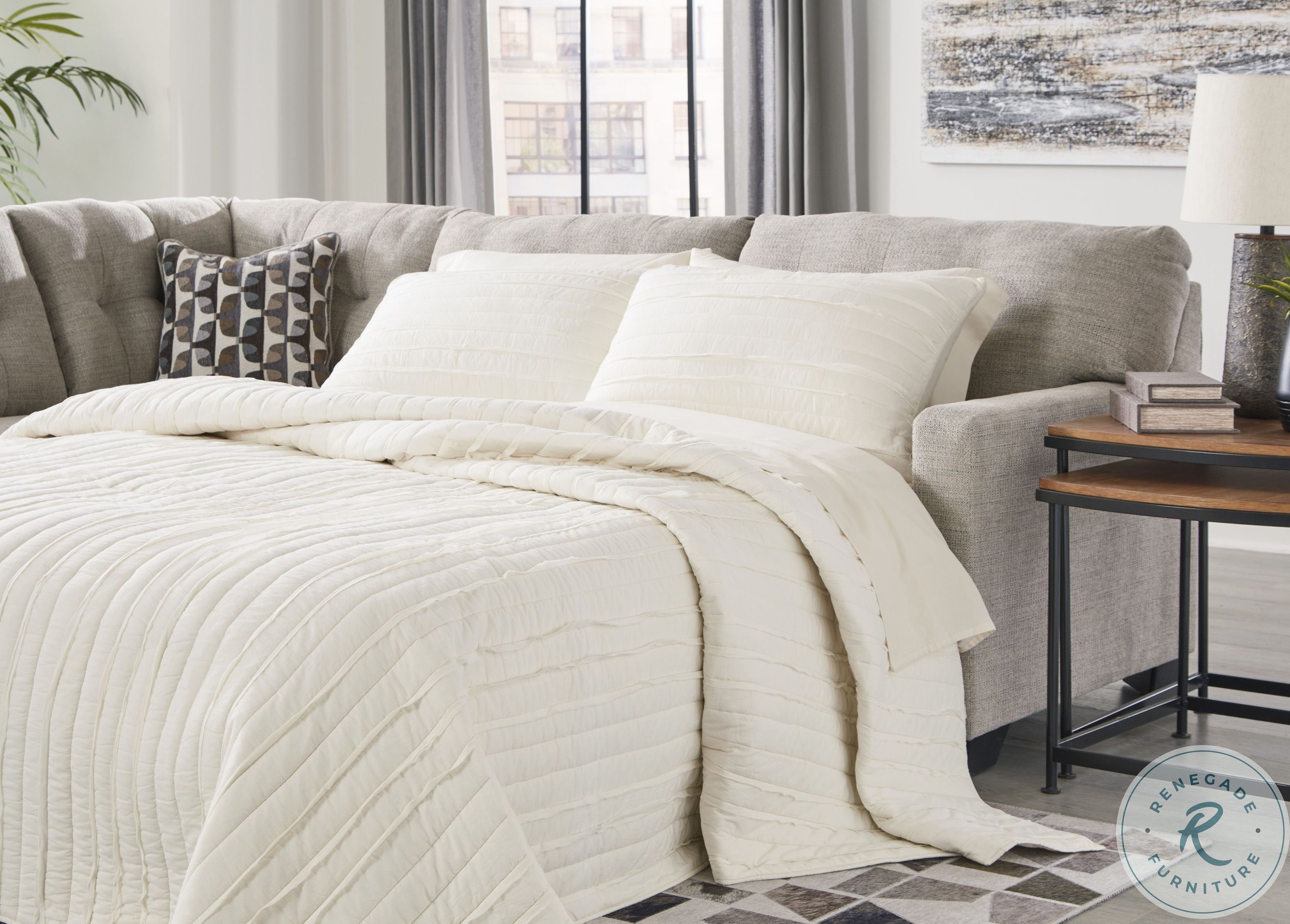 Mahoney Pebble 2 Piece LAF Chaise Sleeper Sectional From Ashley ...