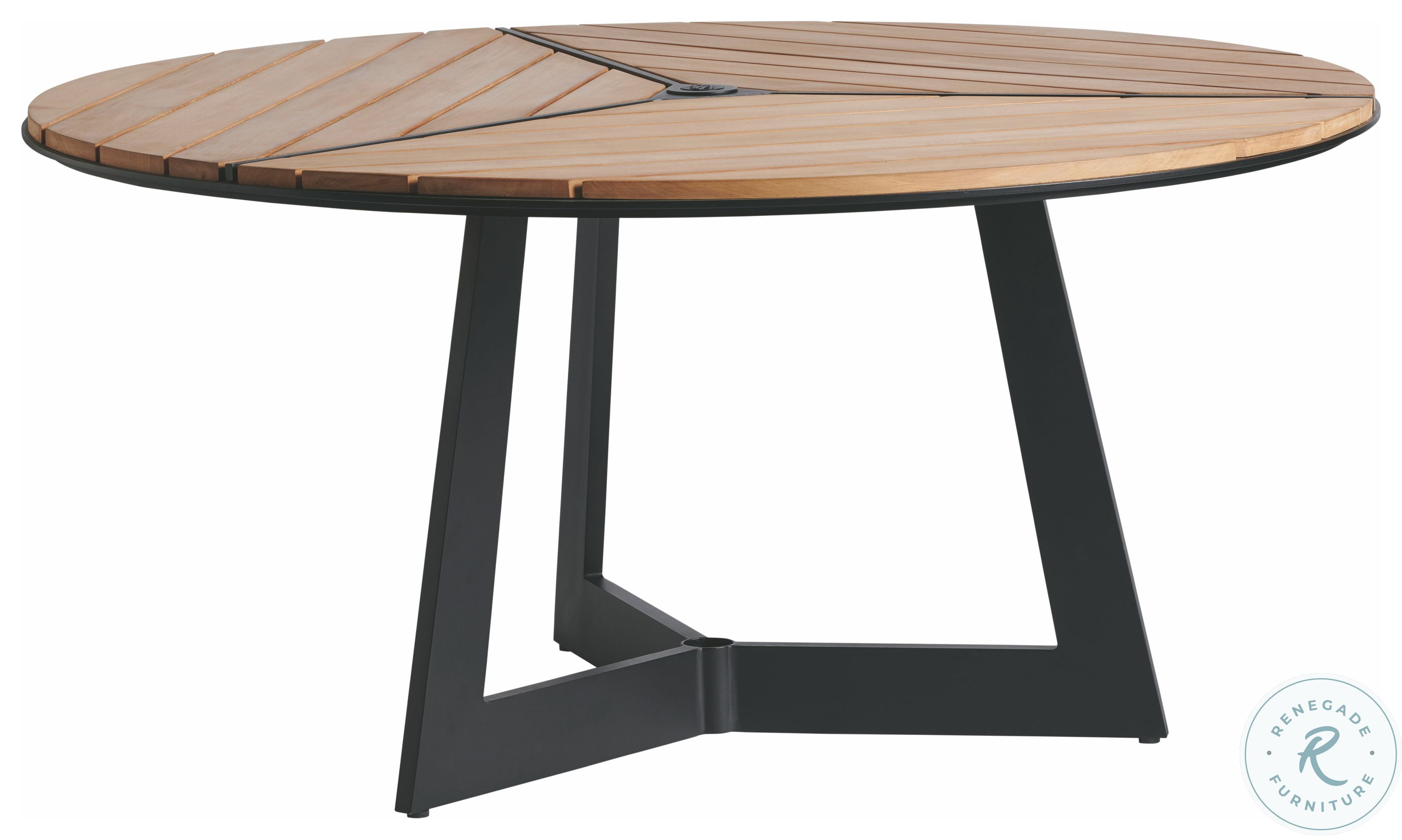 South Beach Dark Graphite Outdoor Round Dining Table Set ...