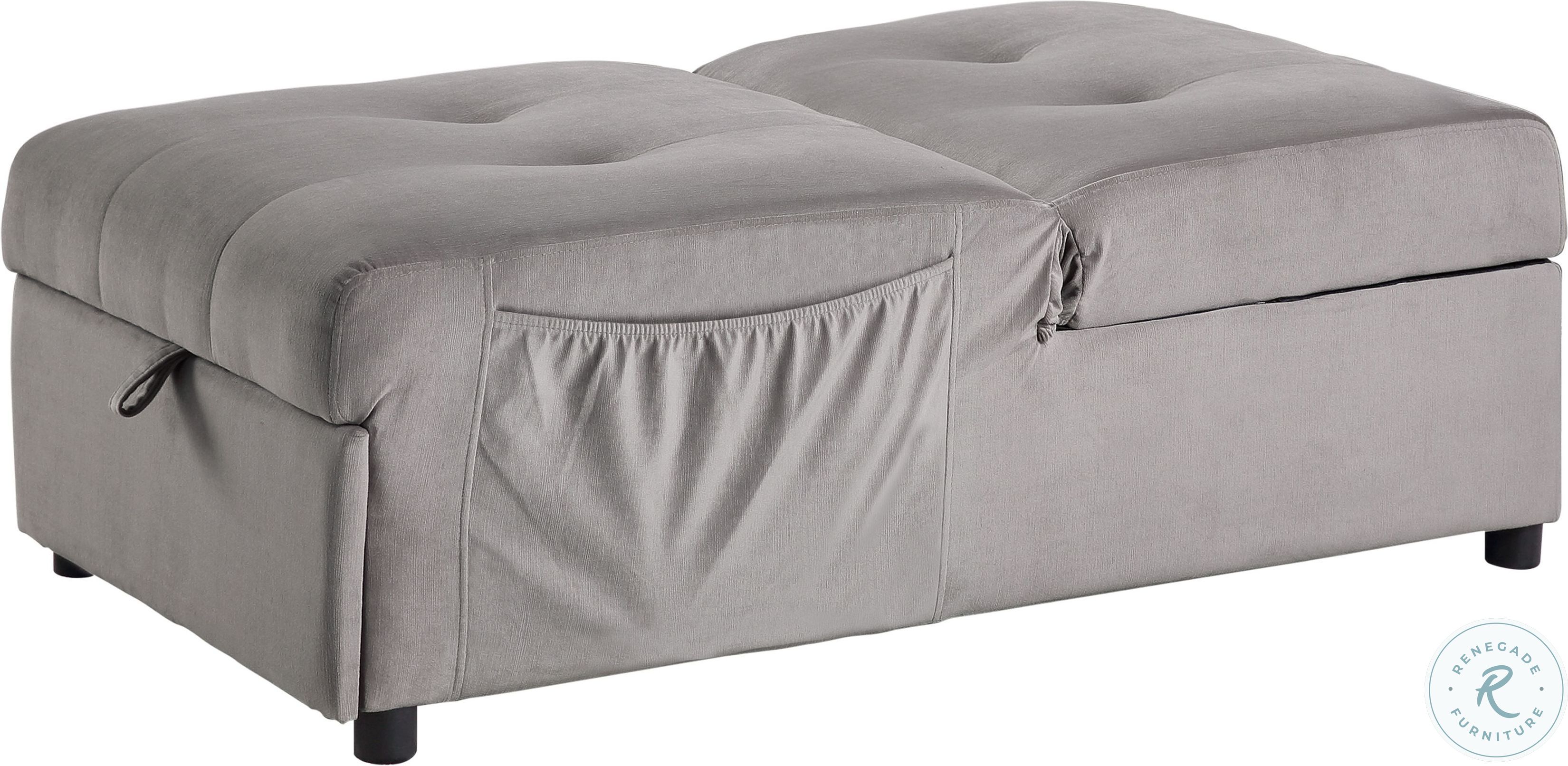 Garrell Brownish Gray Lift Top Storage Bench With Pull Out Bed ...