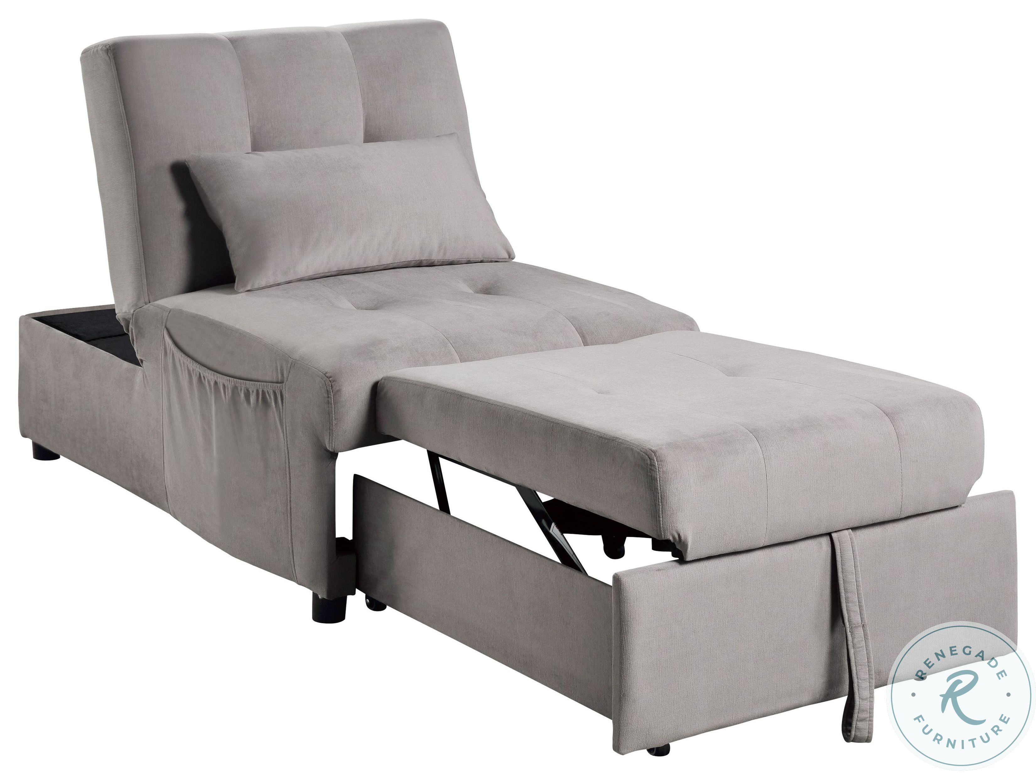 Garrell Brownish Gray Lift Top Storage Bench With Pull Out Bed ...