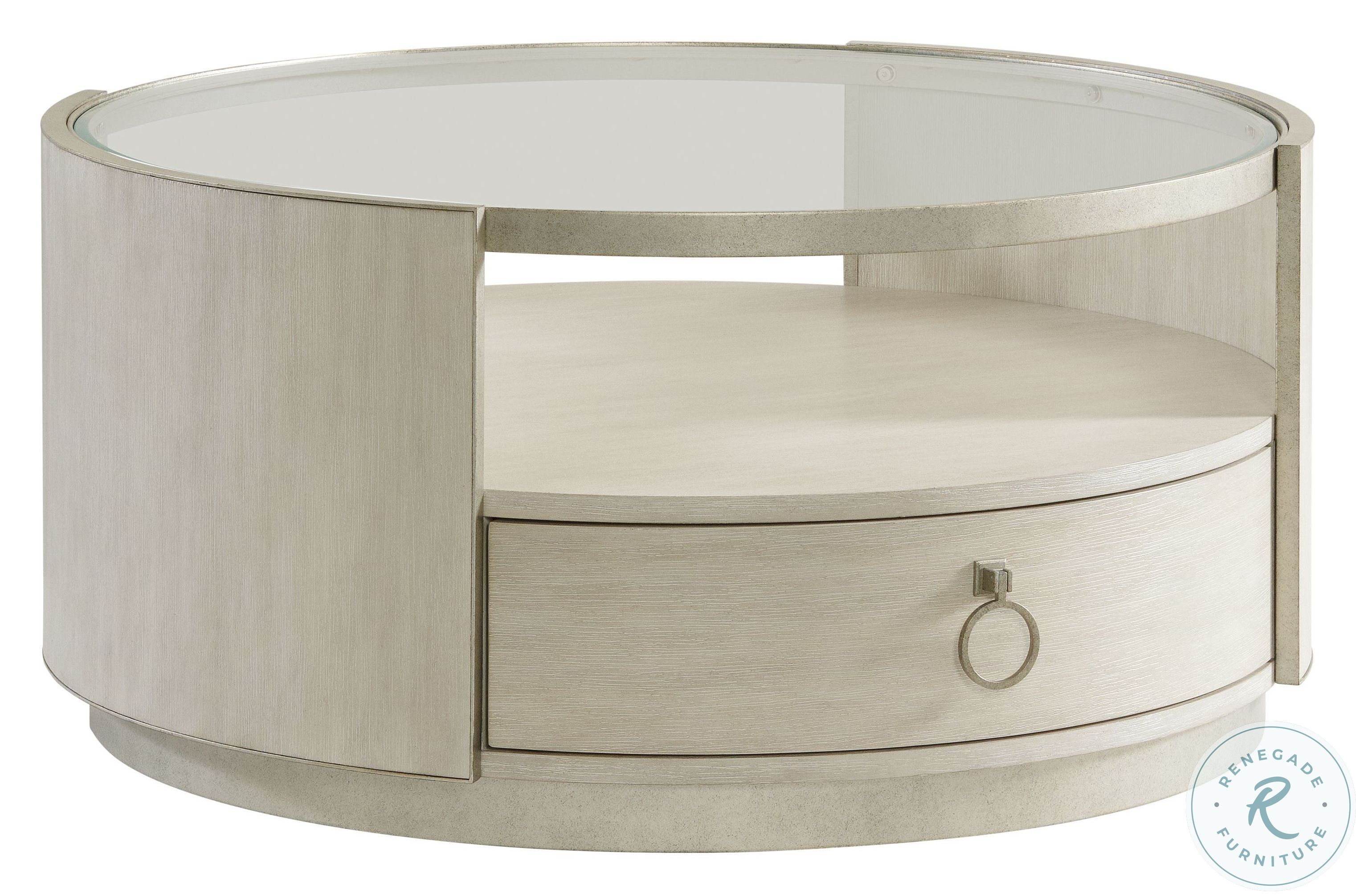 Maisie Champagne Round Coffee Table | HomeGalleryStores.com | 50203