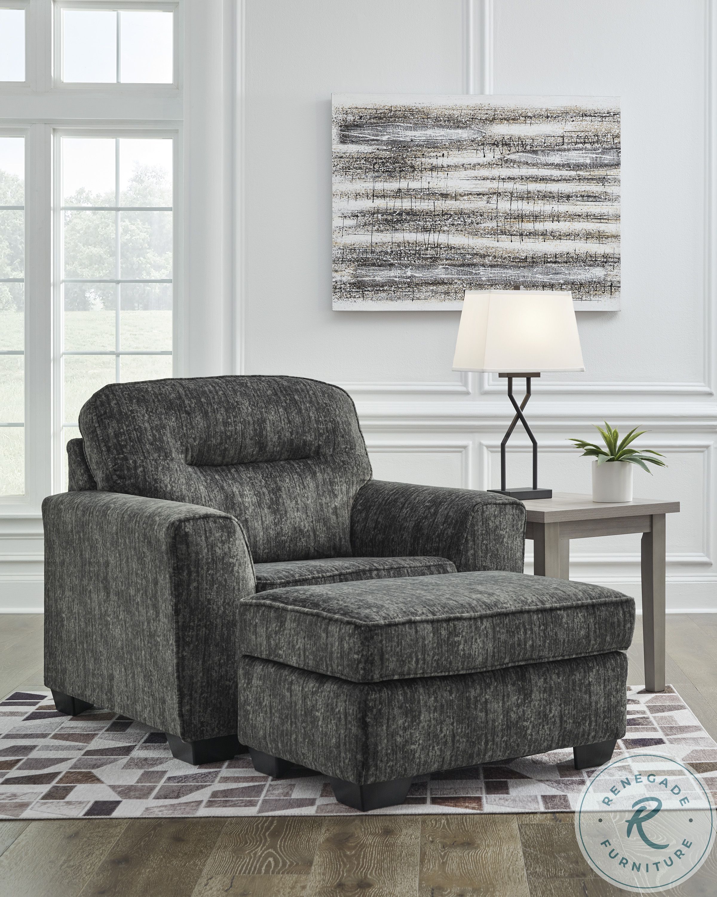 Lonoke Gunmetal Chair And A Half From Ashley Furniture | Coleman Furniture