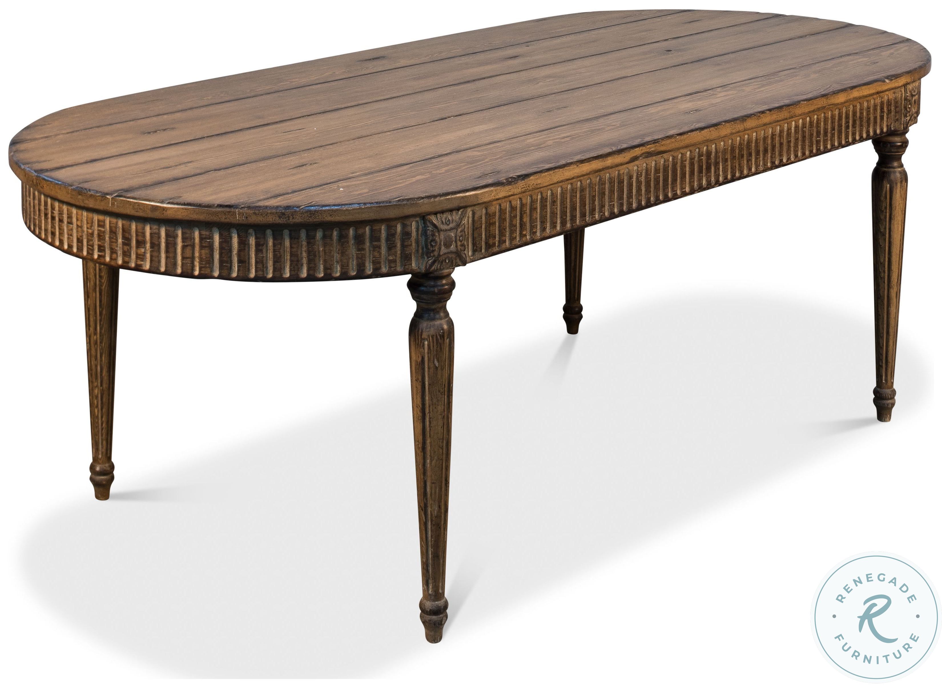 French Tan Antique Reproduction Dining Table | HomeGalleryStores.com ...