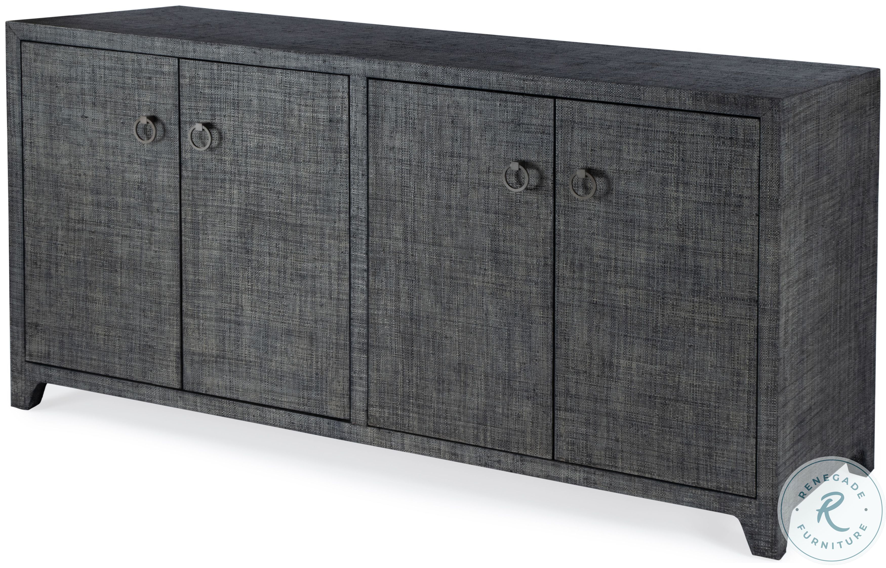 Bar Harbor Charcoal Raffia 4 Door Sideboard From Butler | Coleman Furniture
