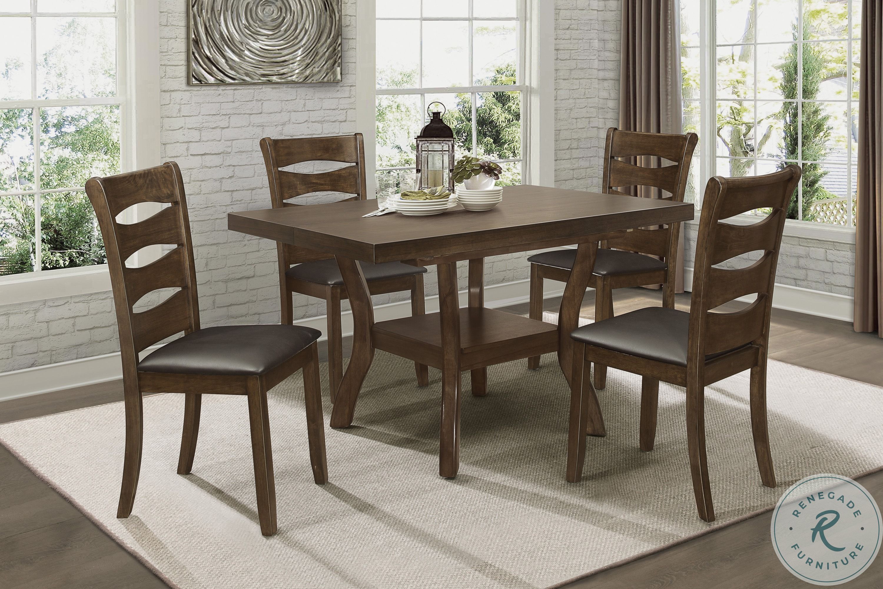 Darla Brown Extendable Dining Room Set | HomeGalleryStores.com | 5712-54
