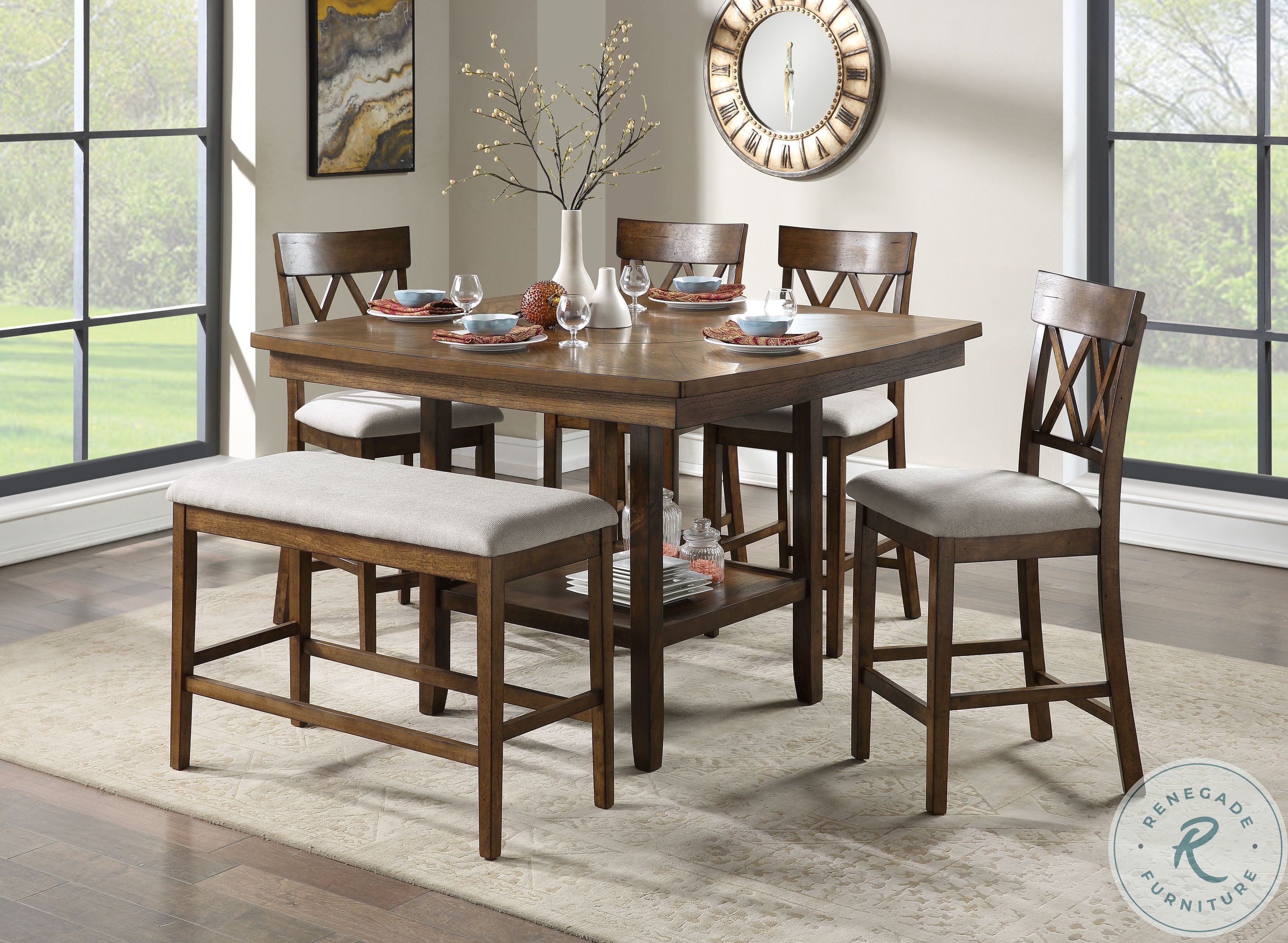 Balin Brown Counter Height Dining Table | HomeGalleryStores.com ...