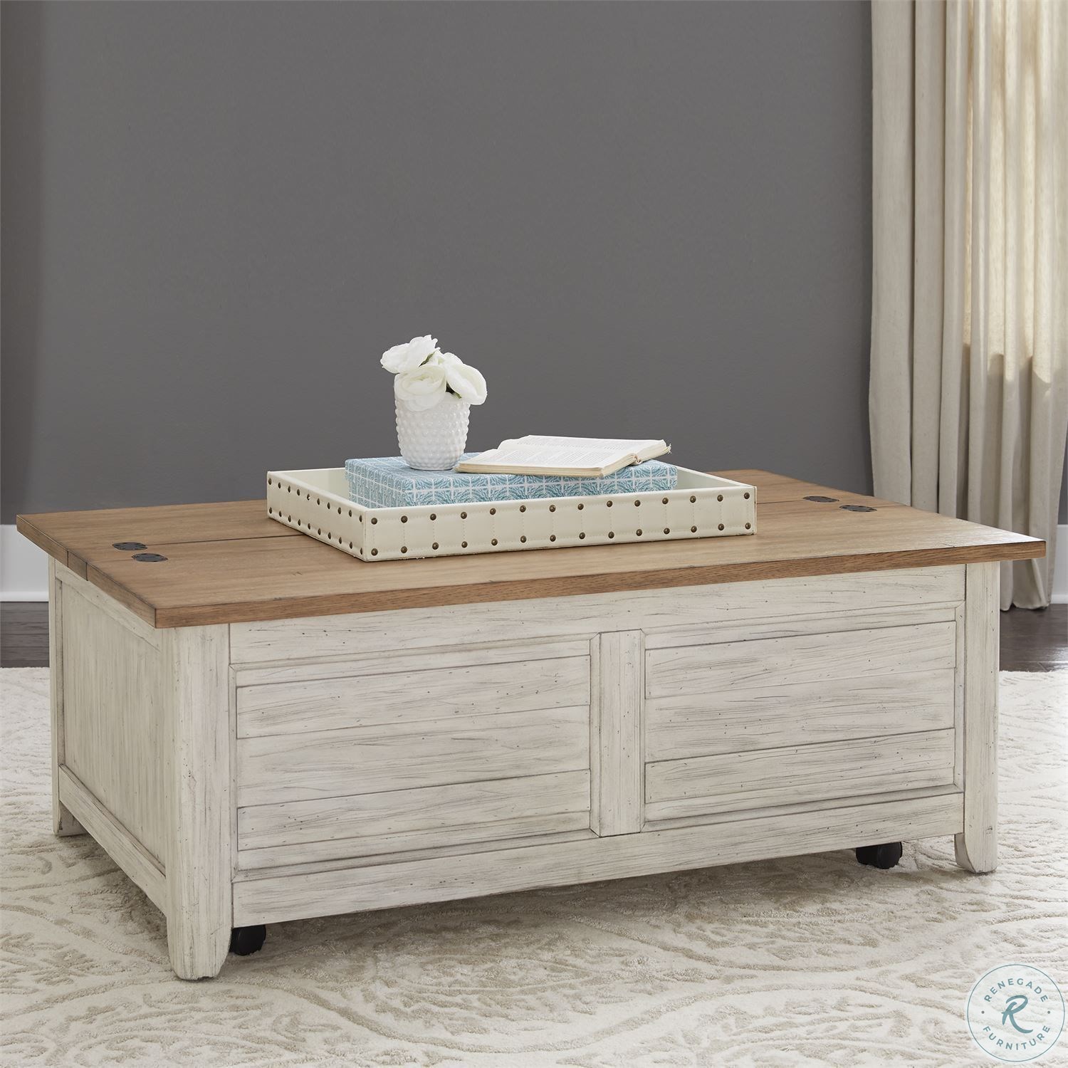 Farmhouse Reimagined Antique White Storage Trunk | HomeGalleryStores ...