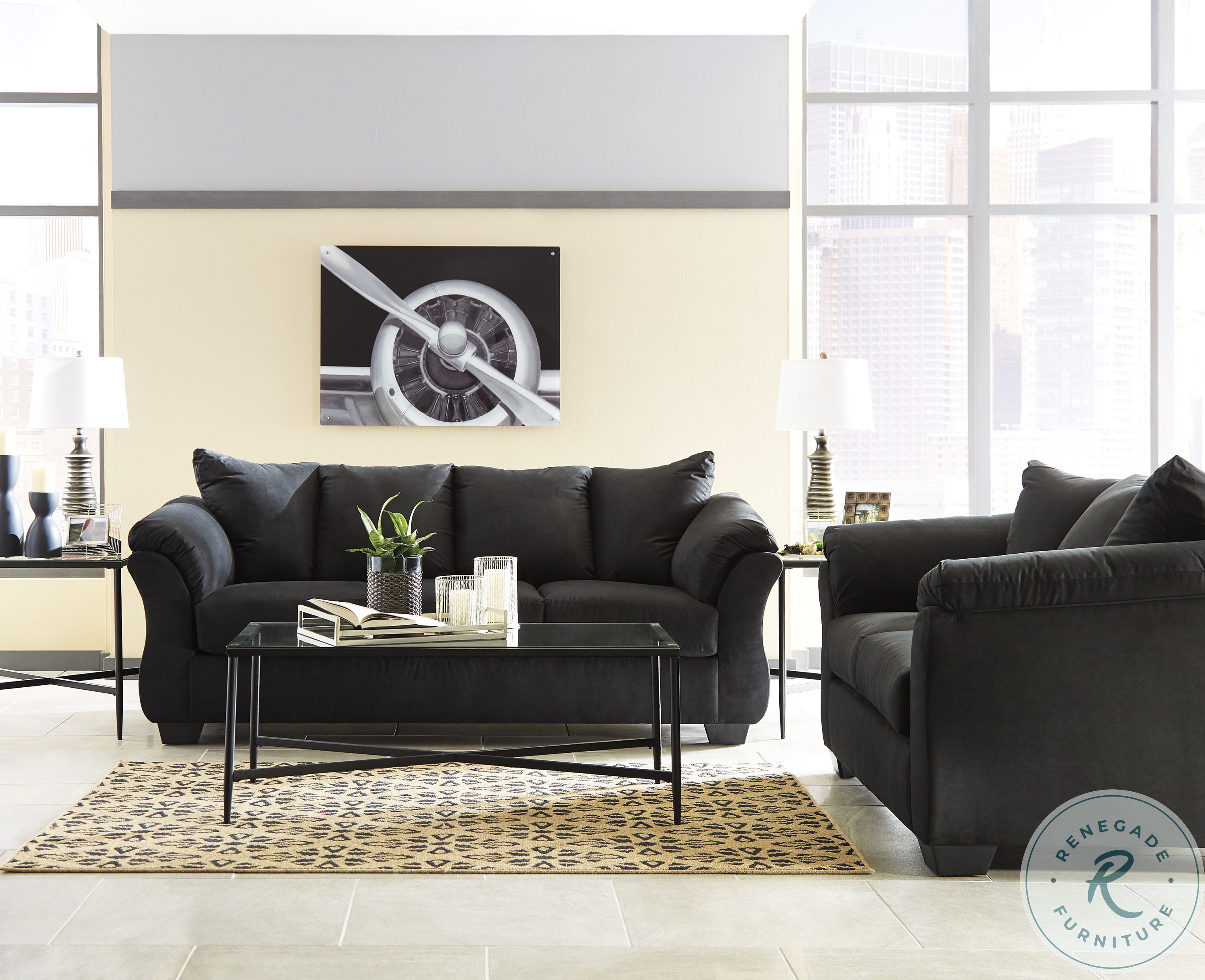 Darcy Black Loveseat | HomeGalleryStores.com | 7500835