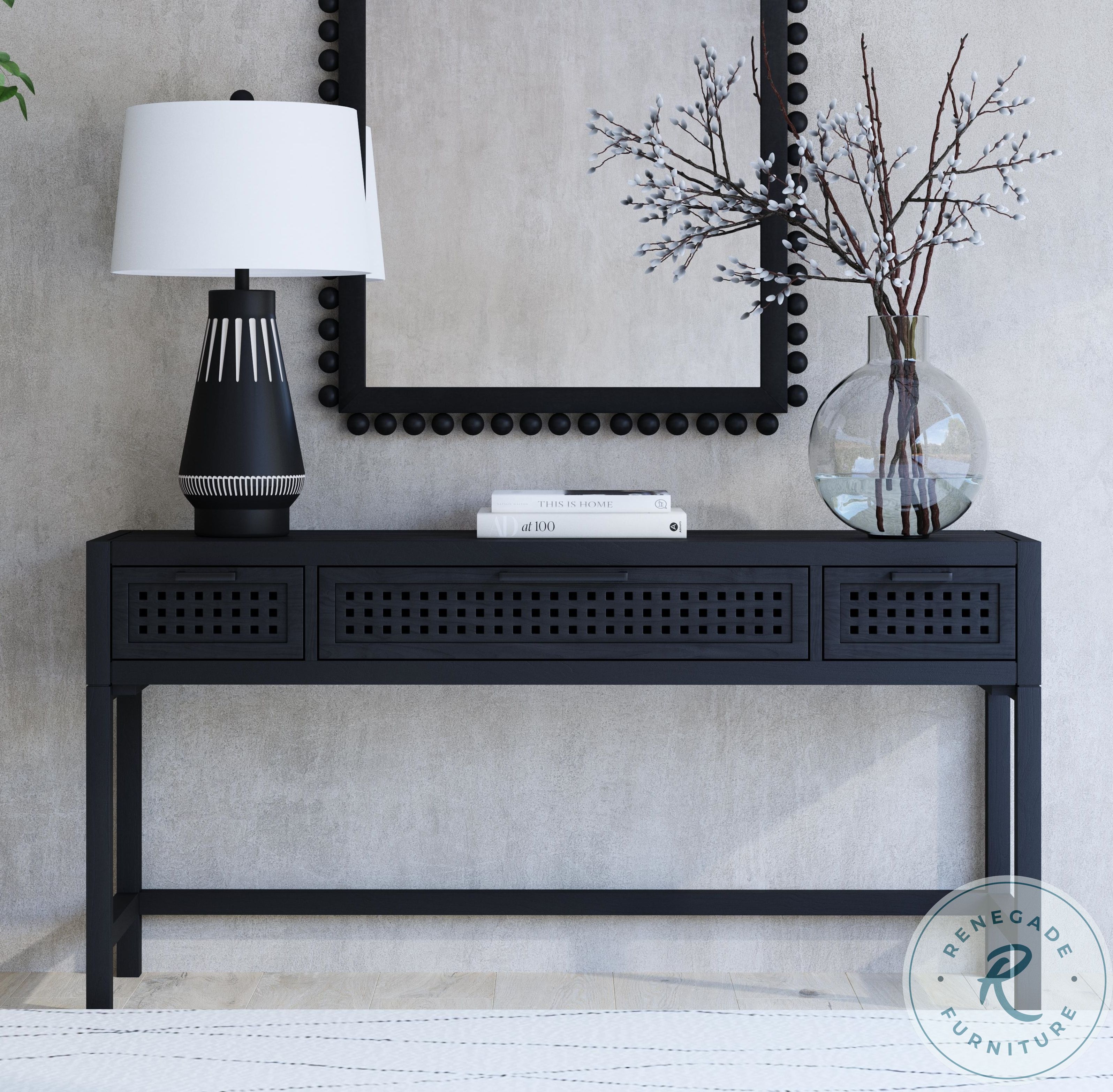 Pentak Matte Black 2 Drawer Desk From Bassett Mirror | Coleman Furniture