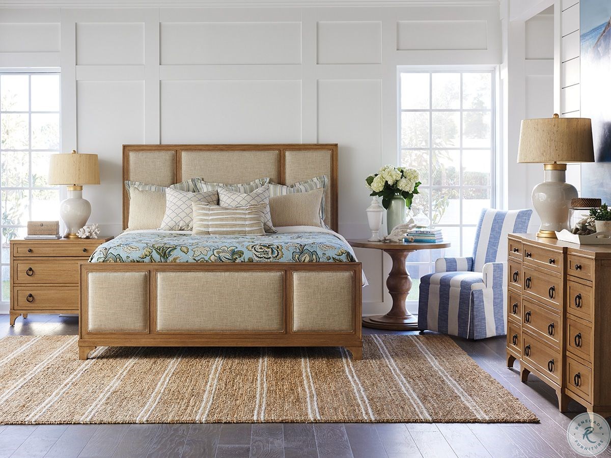 Newport Sandstone Crystal Cove Queen Upholstered Panel Bed By Barclay ...