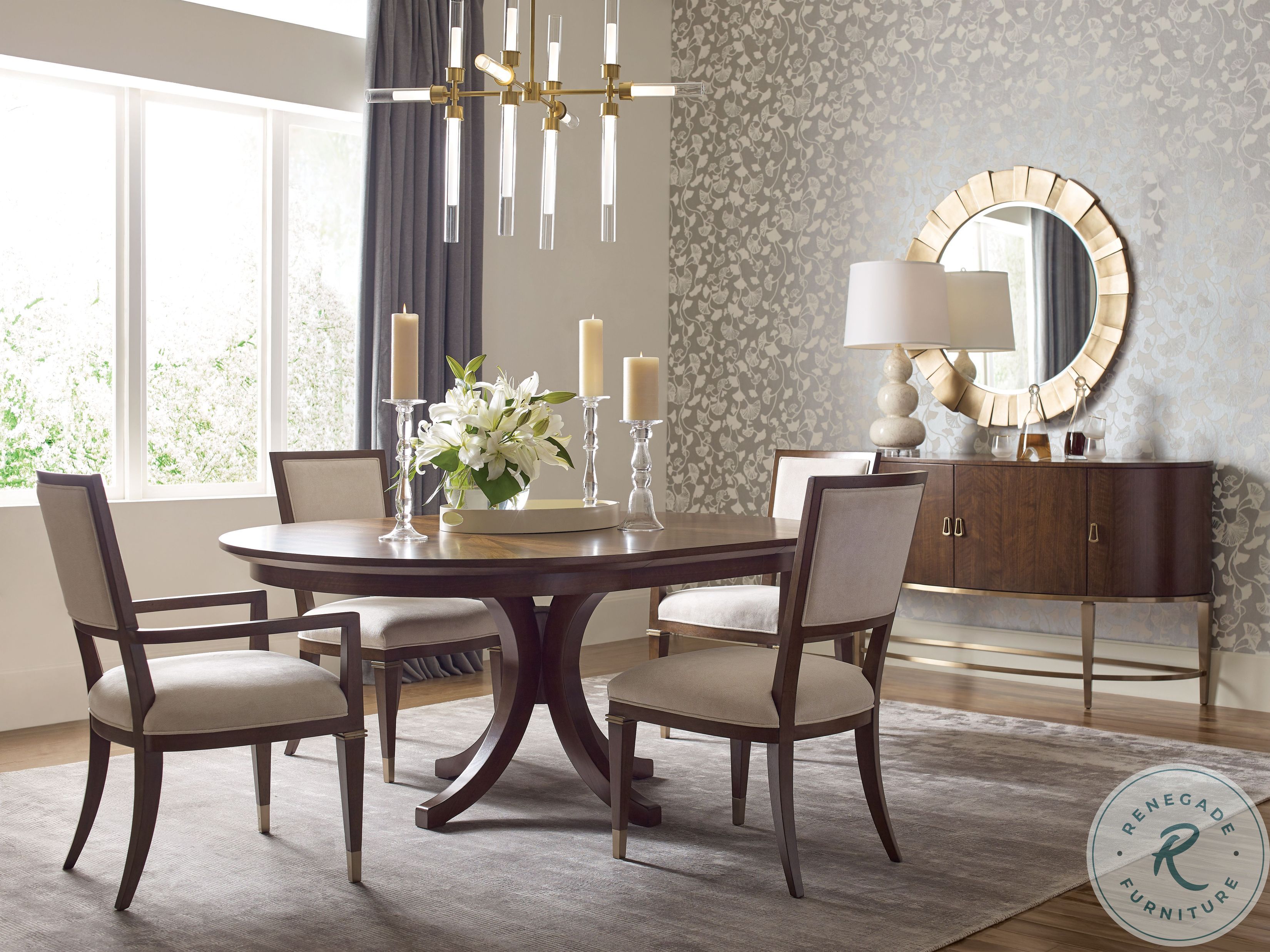 Vantage Warm Brown Warner Round Dining Table | HomeGalleryStores.com ...