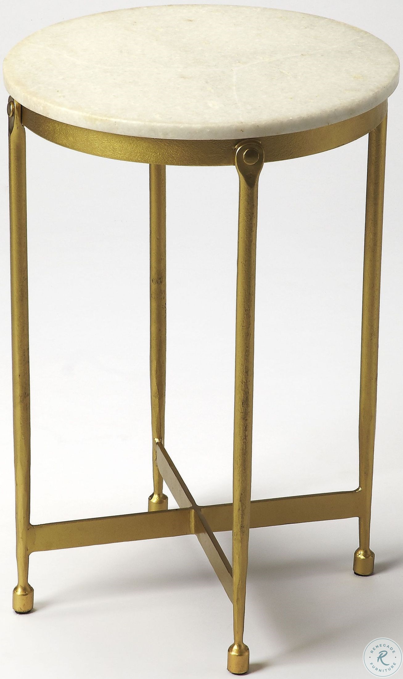 Butler Loft Claypool White Marble End Table | HomeGalleryStores.com ...