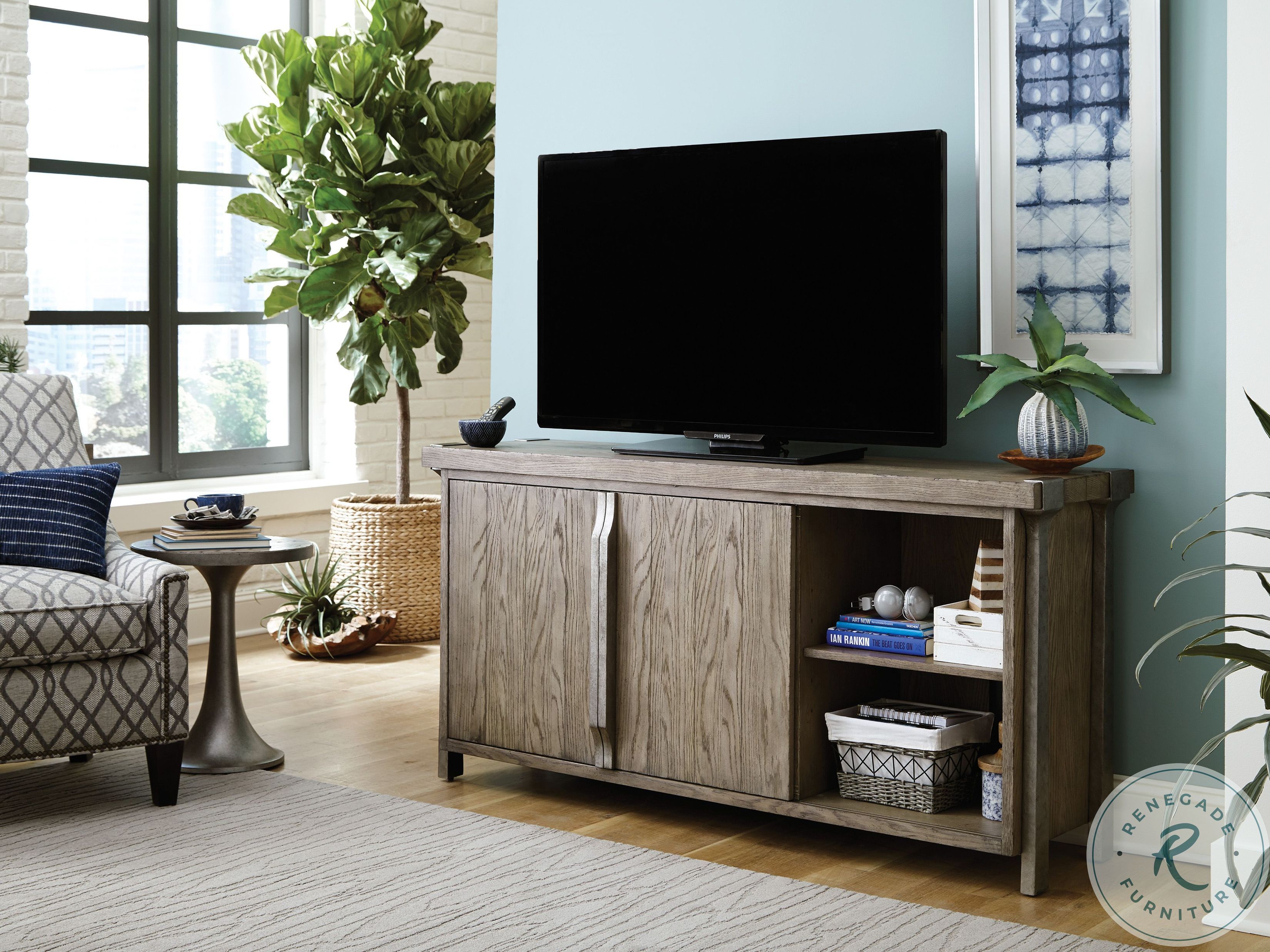 Timber Forge Rubbed Light Brown and Aged Natural Silver Entertainment ...