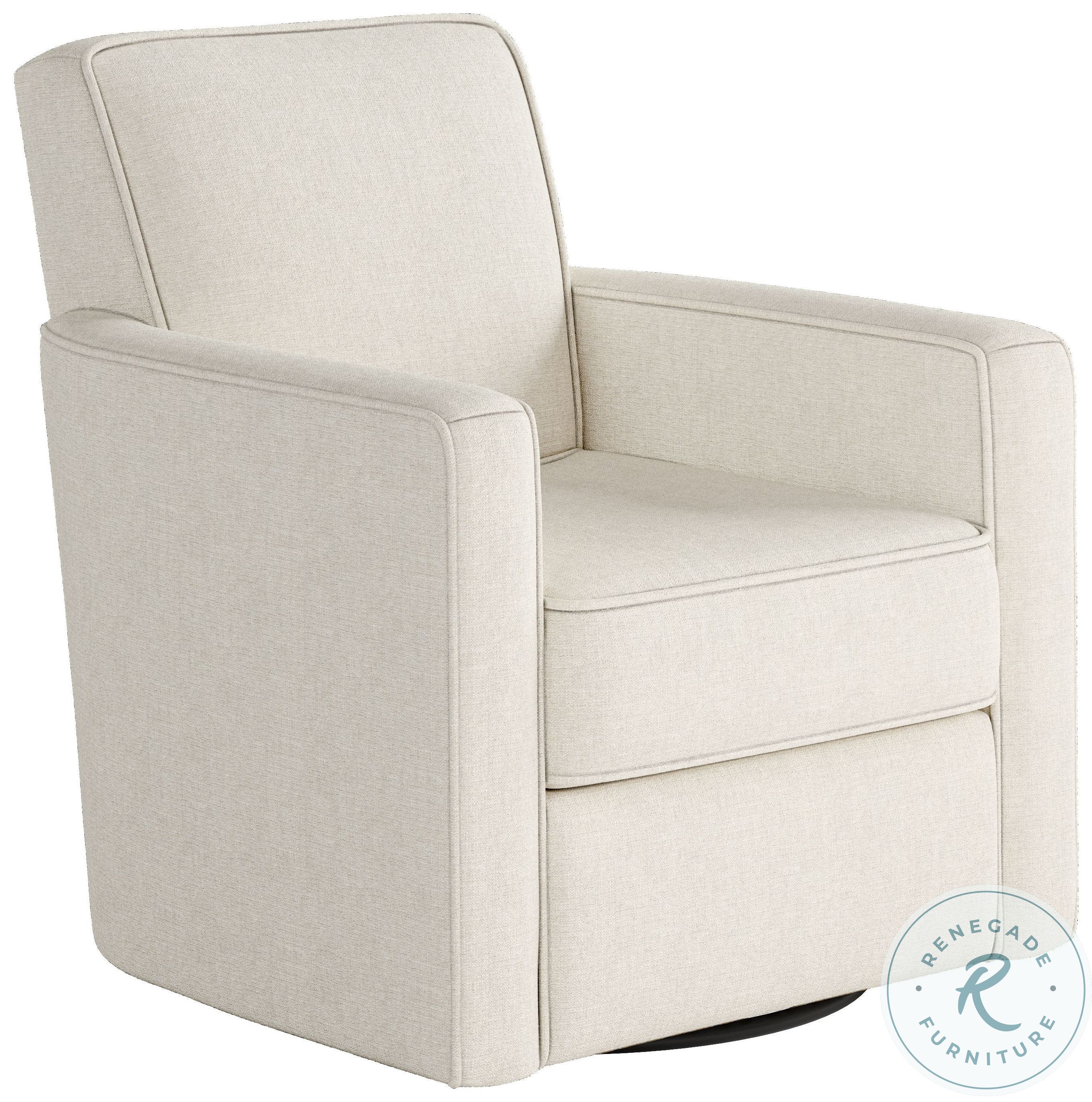 Sugarshack Off White Glacier Straight Arm Swivel Glider Chair From ...