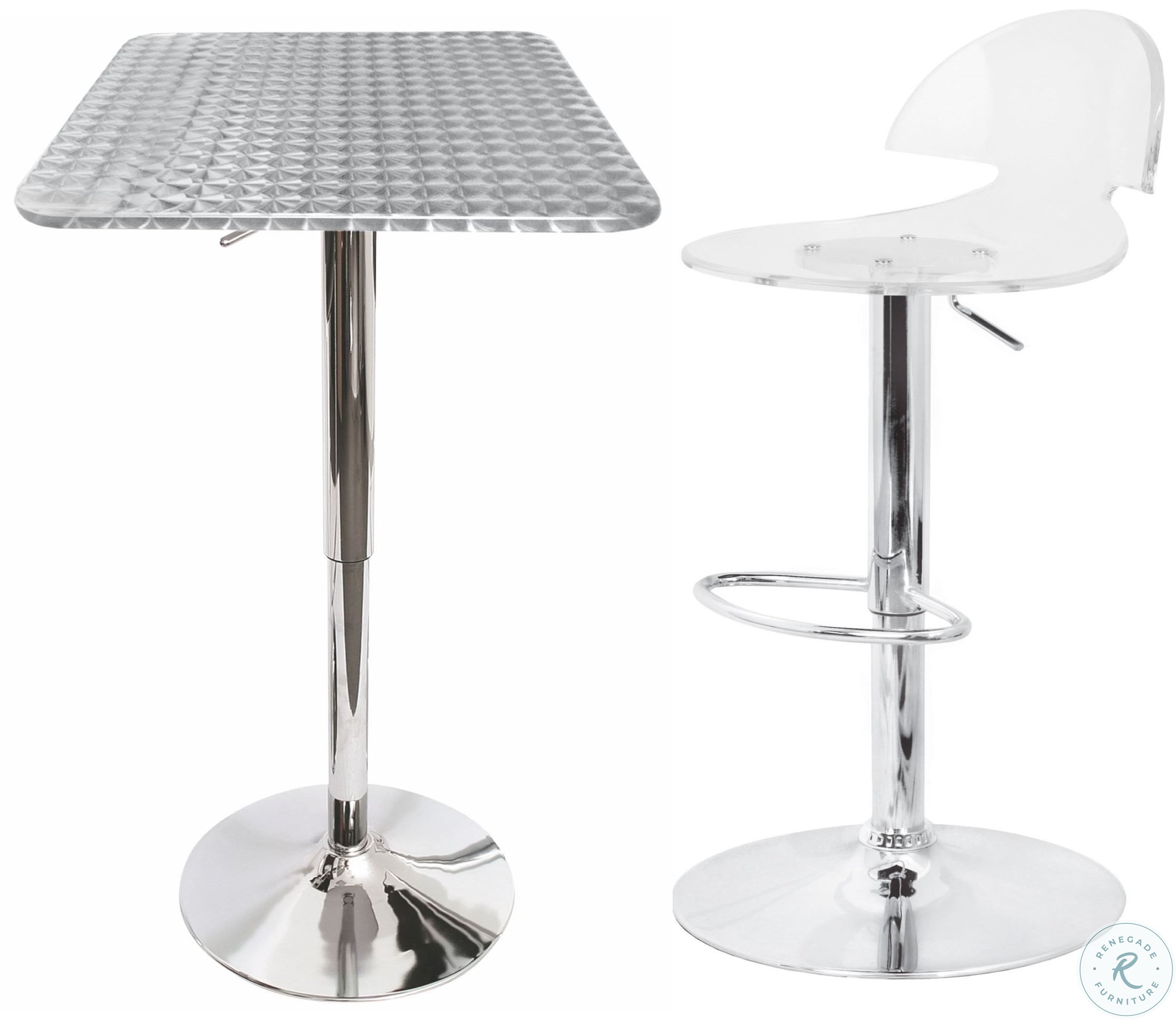 Bistro Square Adjustable Height Bar Table | HomeGalleryStores.com | BT ...