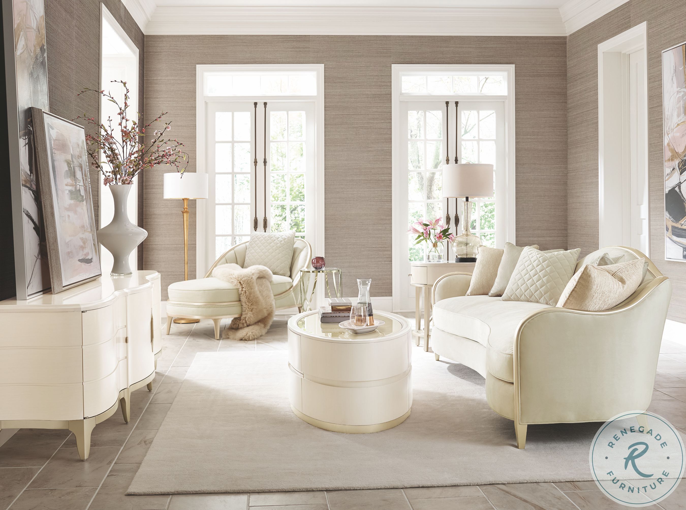 Adela Washed Alabaster And Blush Taupe End Table | HomeGalleryStores ...