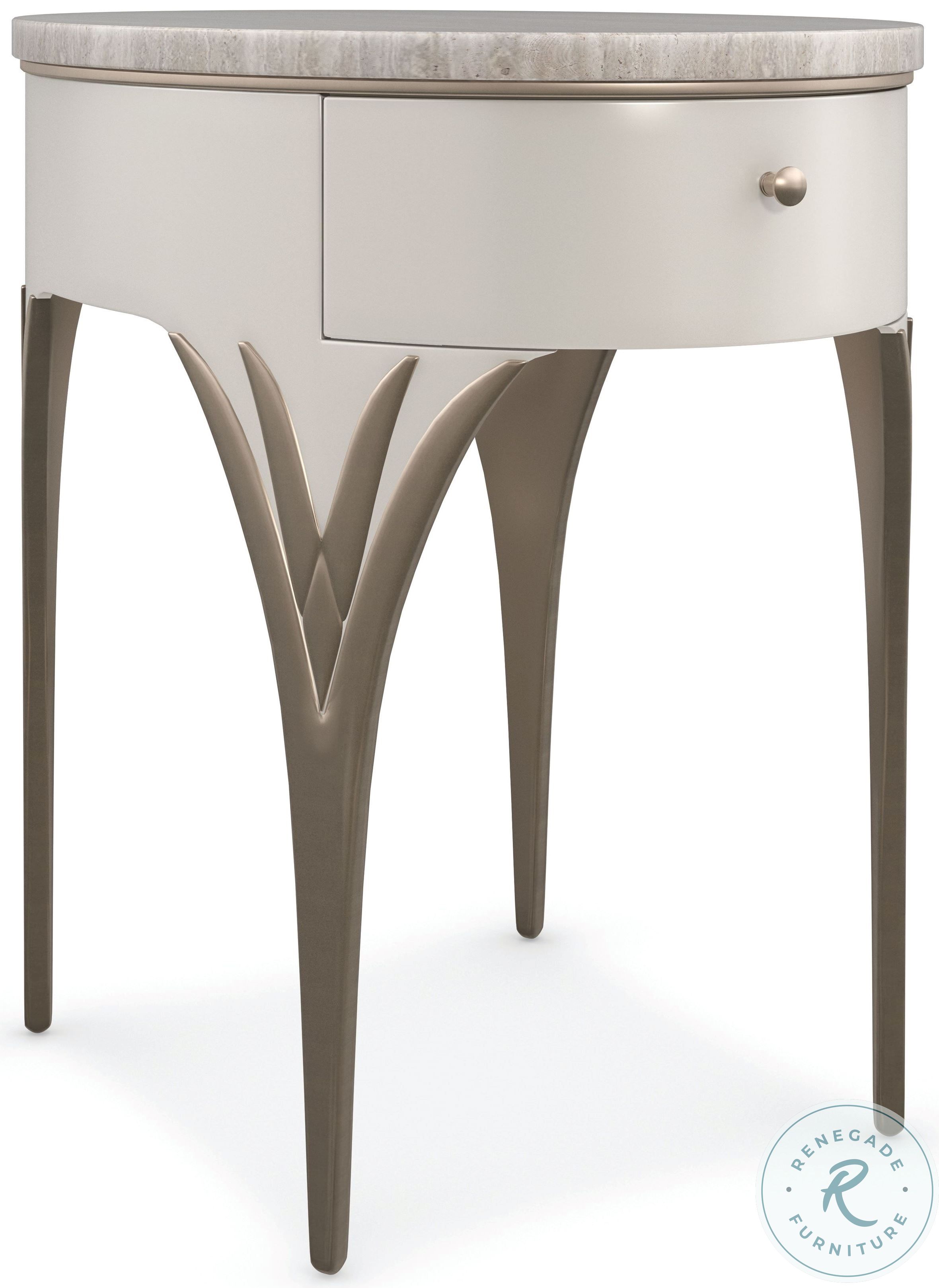 Valentina Matte Pearl And Gold Shimmer Side Table From Caracole | Home ...