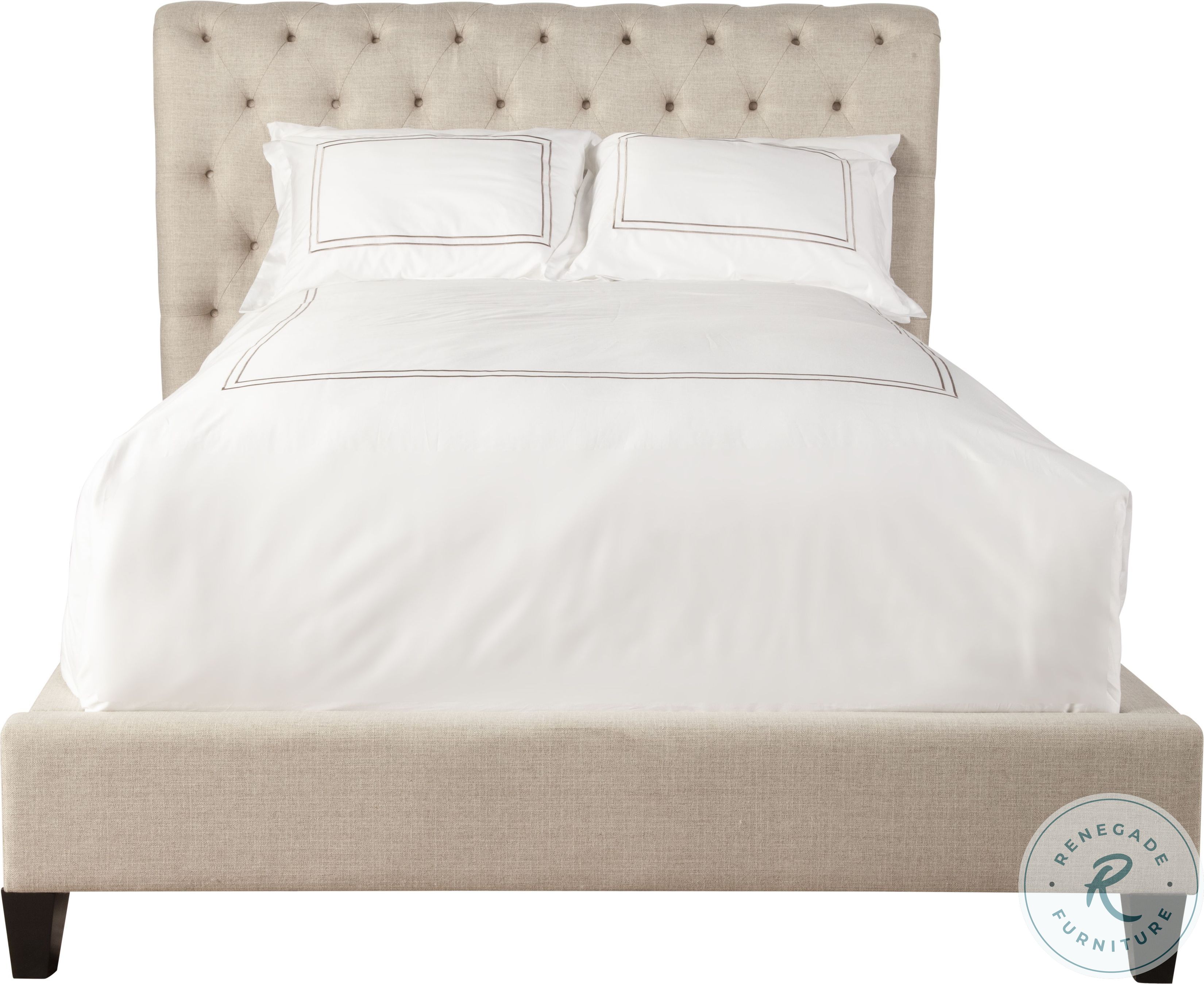 Cameron Downy Natural Queen Upholstered Panel Bed | HomeGalleryStores ...