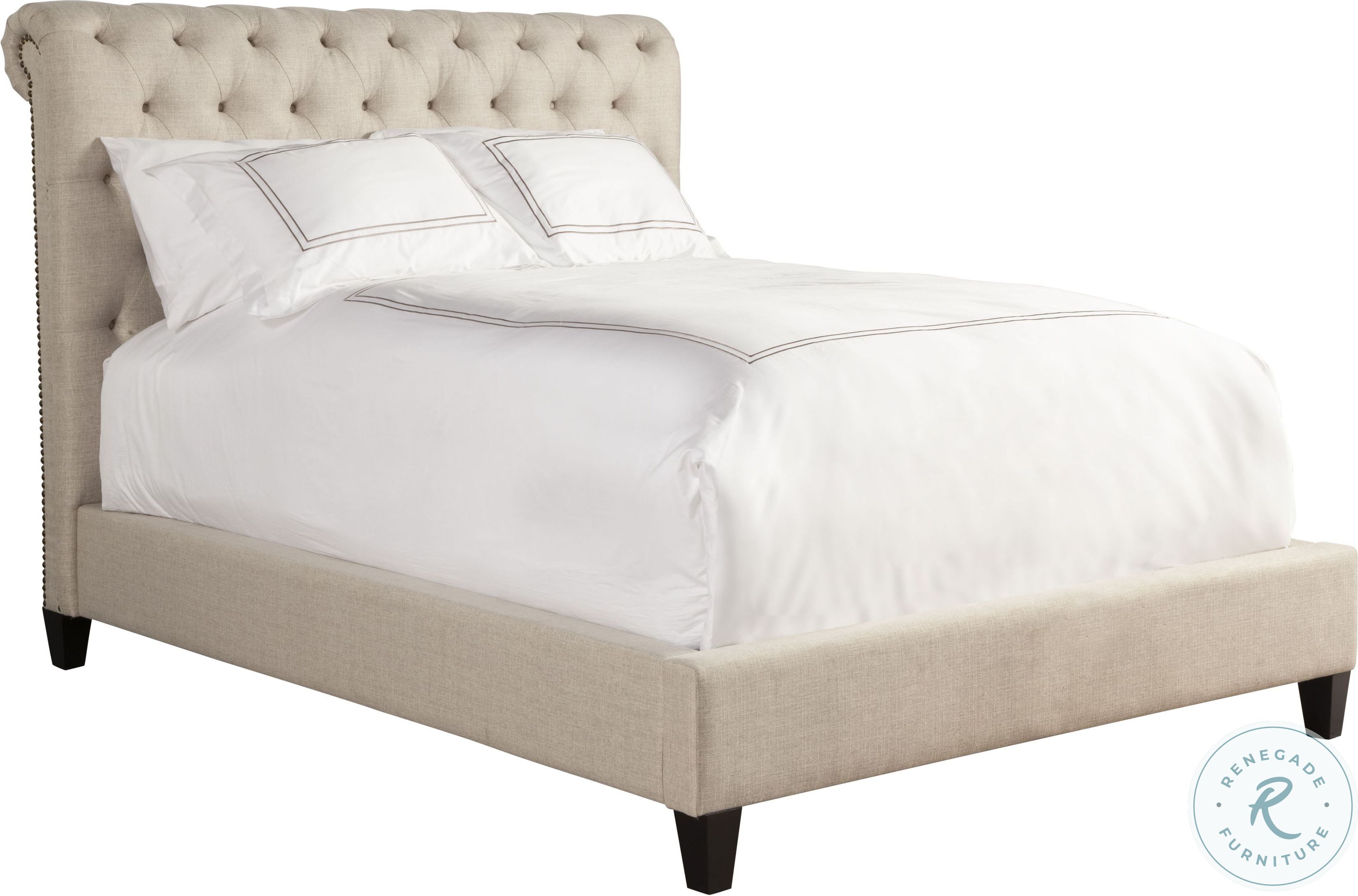 Cameron Downy Natural Queen Upholstered Panel Bed | HomeGalleryStores ...