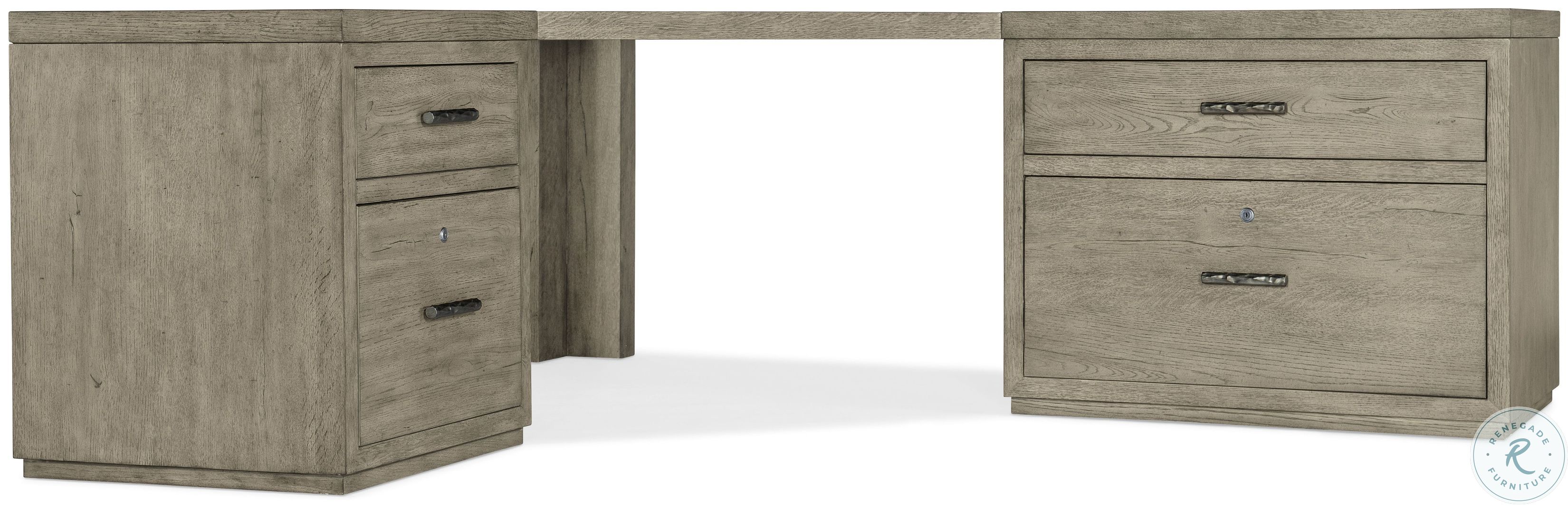 Linville Falls Soft Smoked Gray Corner Desk with File and Lateral File ...