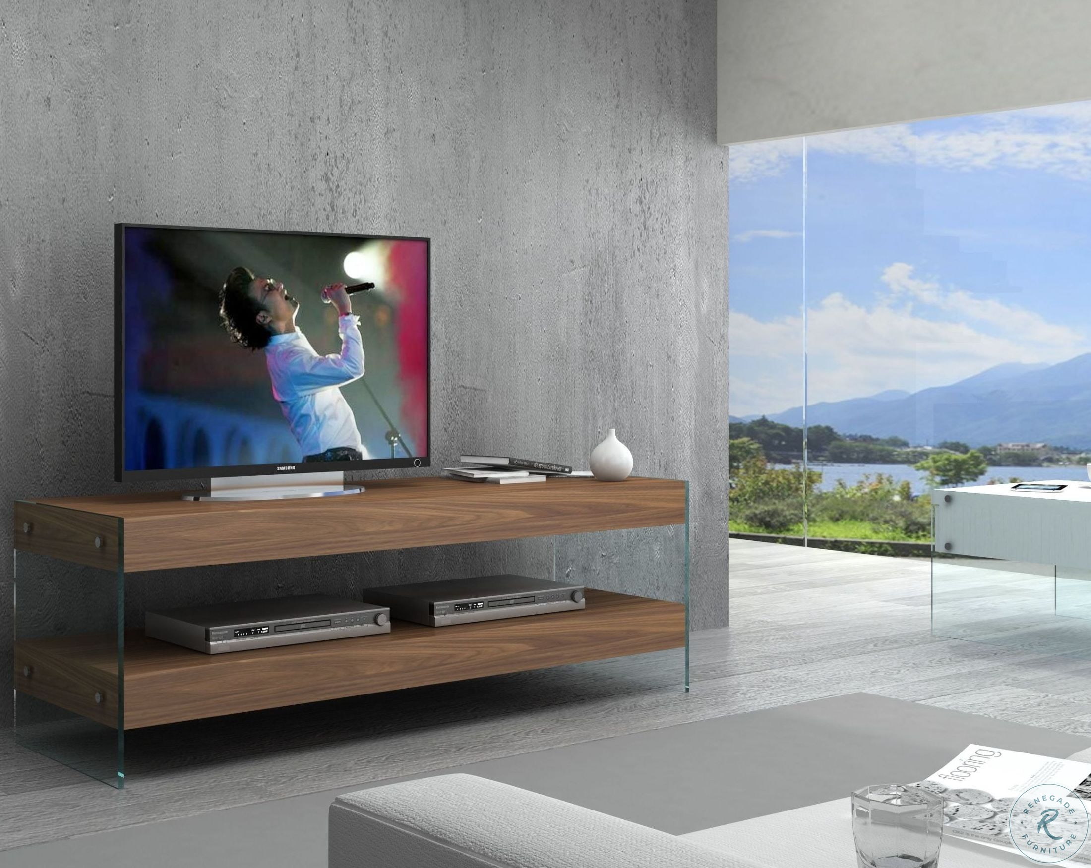 Elm Walnut Mini TV Stand | HomeGalleryStores.com | 178543-MTV