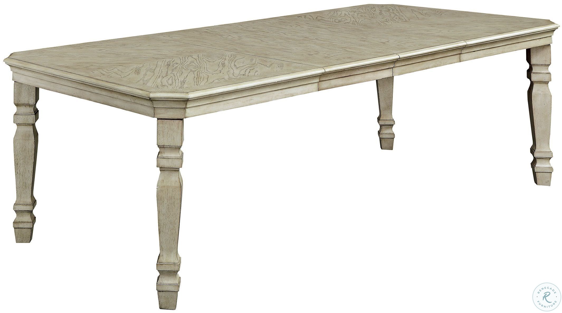 Holcroft Antique White Extendable Rectangular Leg Dining Table ...