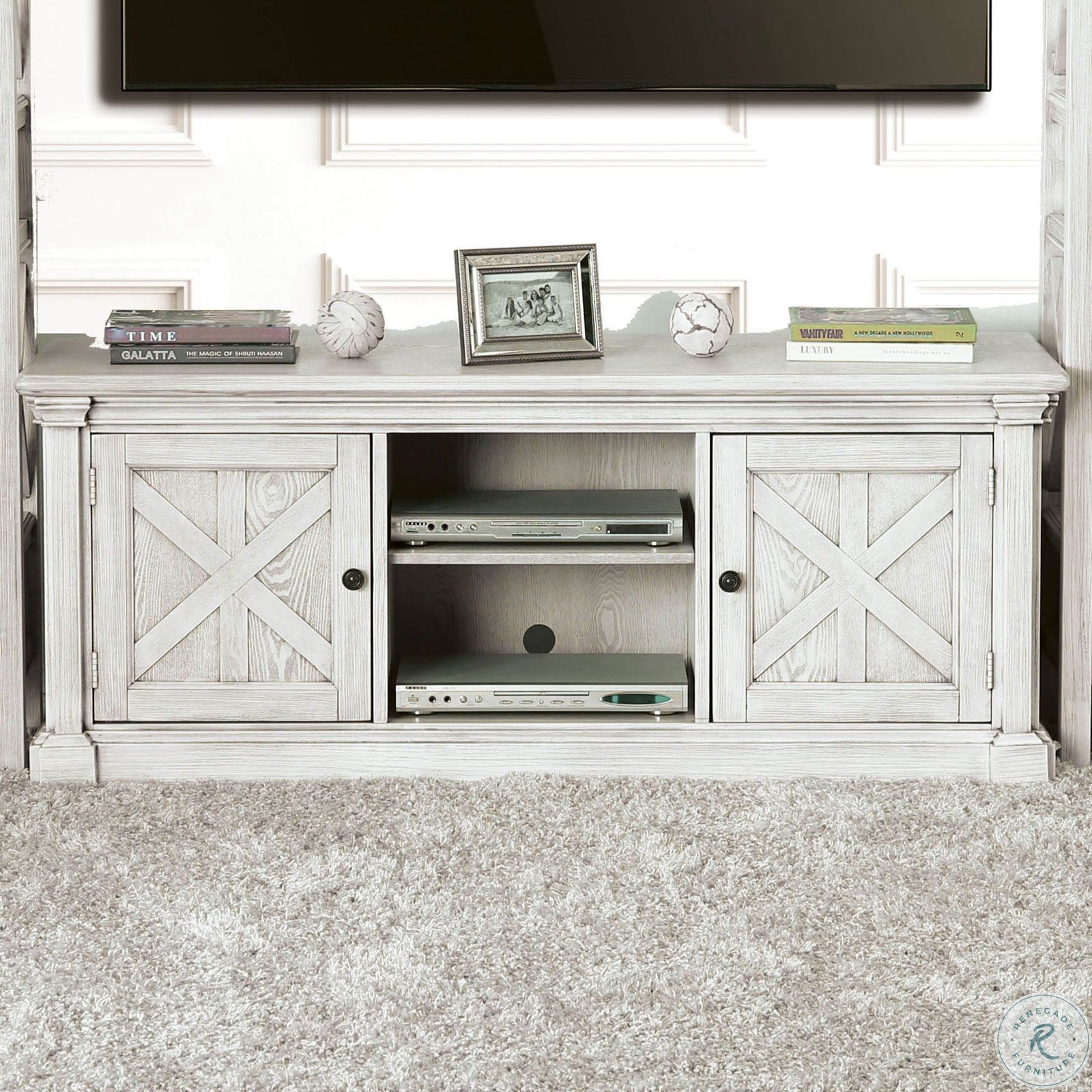 Georgia Antique White 60 " TV Console | HomeGalleryStores.com | CM5089 ...