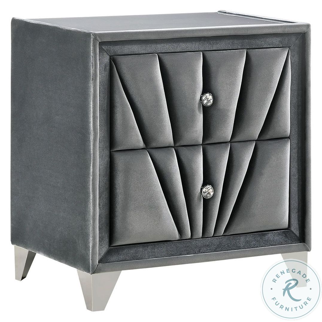 Carissa Gray Upholstered Nightstand | HomeGalleryStores.com | CM7164N