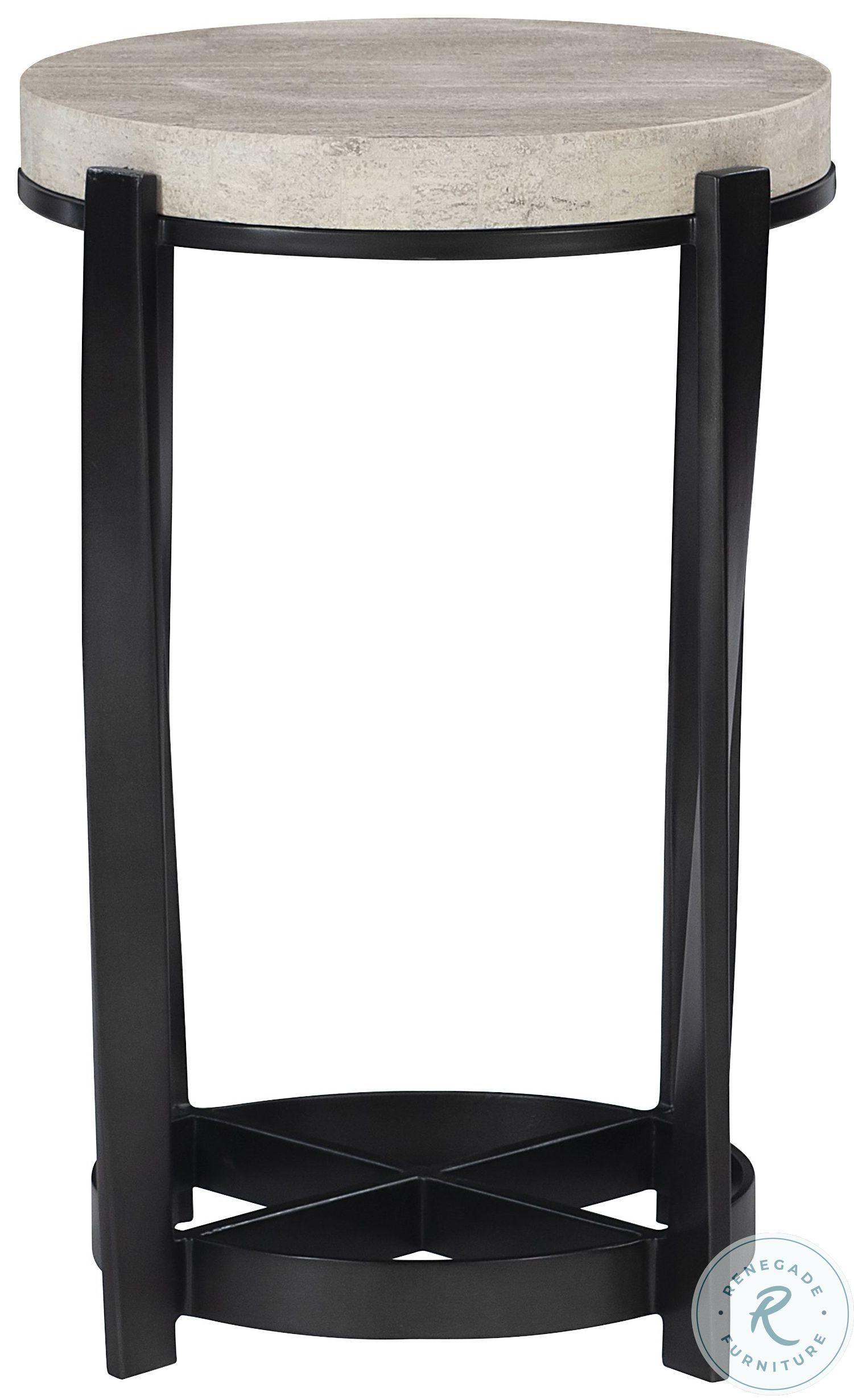 Berkshire Laminated White Stone And Aged Pewter Accent Table ...