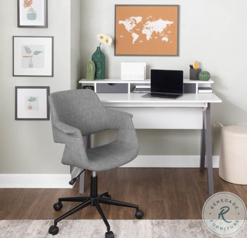 Wishbone Grey And White Wood Desk | HomeGalleryStores.com | OFD-WISH-GYW