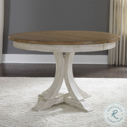 Farmhouse Reimagined Antique White Extendable Oval Dining Table ...