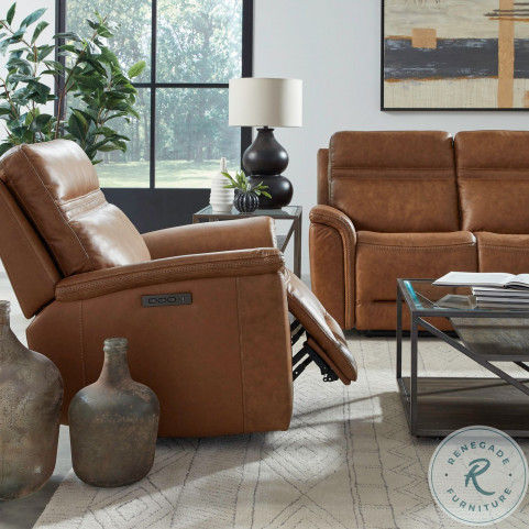 Cooper Camel Leather Swivel Glider Recliner From Liberty Furniture ...
